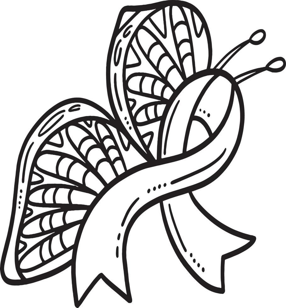 Breast Cancer Awareness Butterfly Ribbon Isolated 23105474 Vector Art