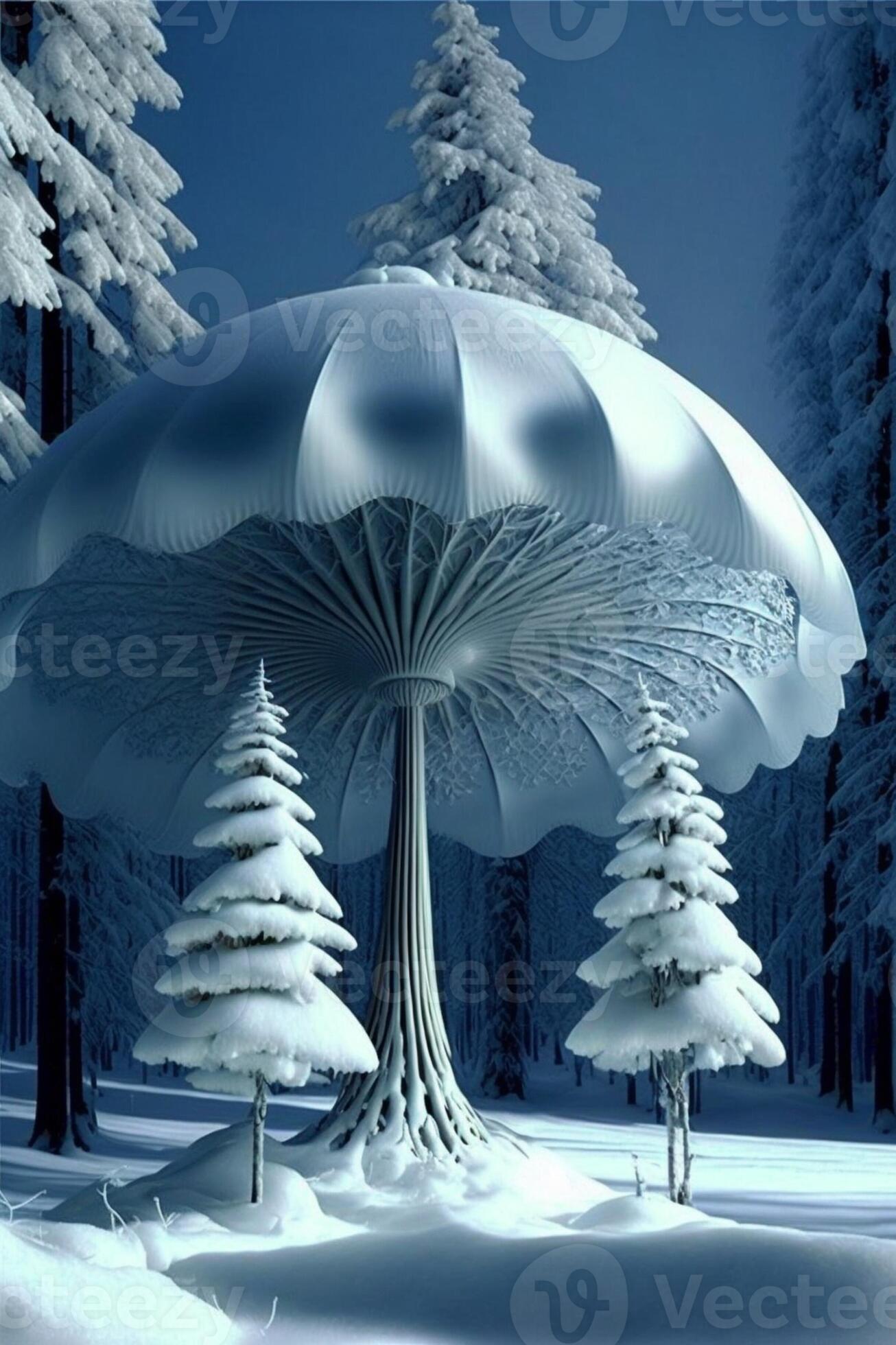 group of snow covered trees in a snowy forest. . 23108918 Stock Photo ...