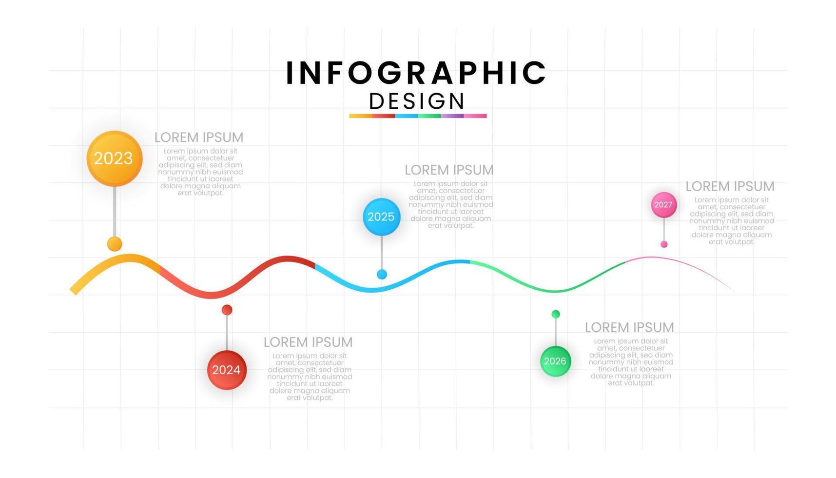 Business data visualization. Timeline infographic icons designed with 5 ...