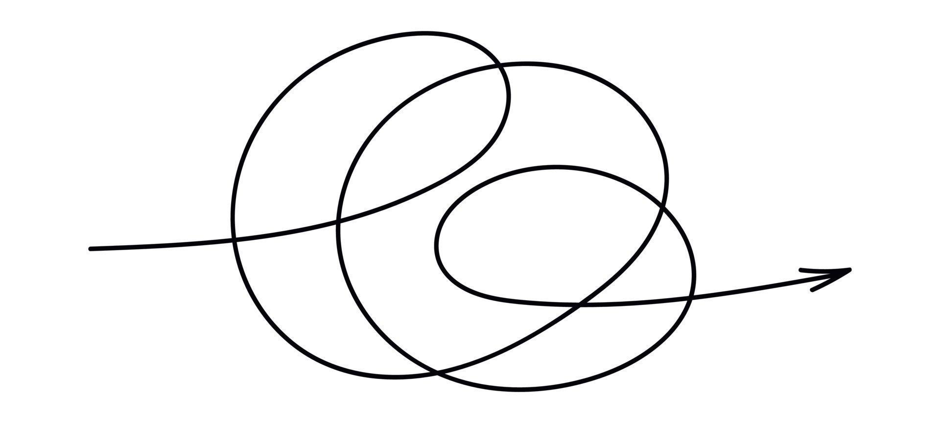 Doodle line arrow. Hand drawn scribble spiral arrow. Vector isolated ... Doodle line arrow. Hand drawn scribble spiral arrow. Vector isolated ...