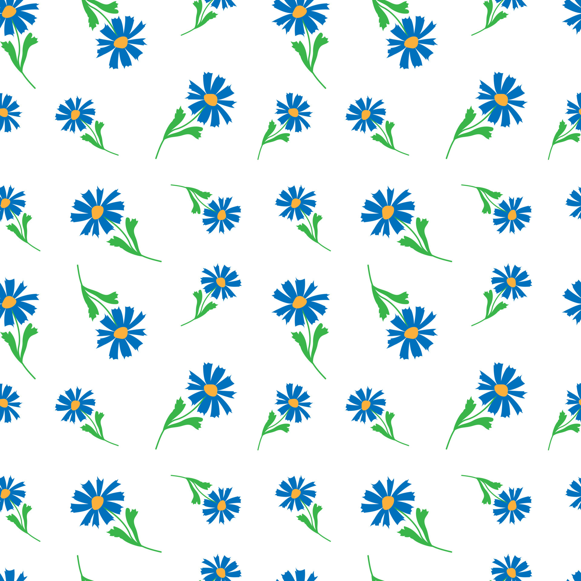 Vector Illustration Seamless Pattern Doodle Cornflowers On White Background 23112015 Vector Art