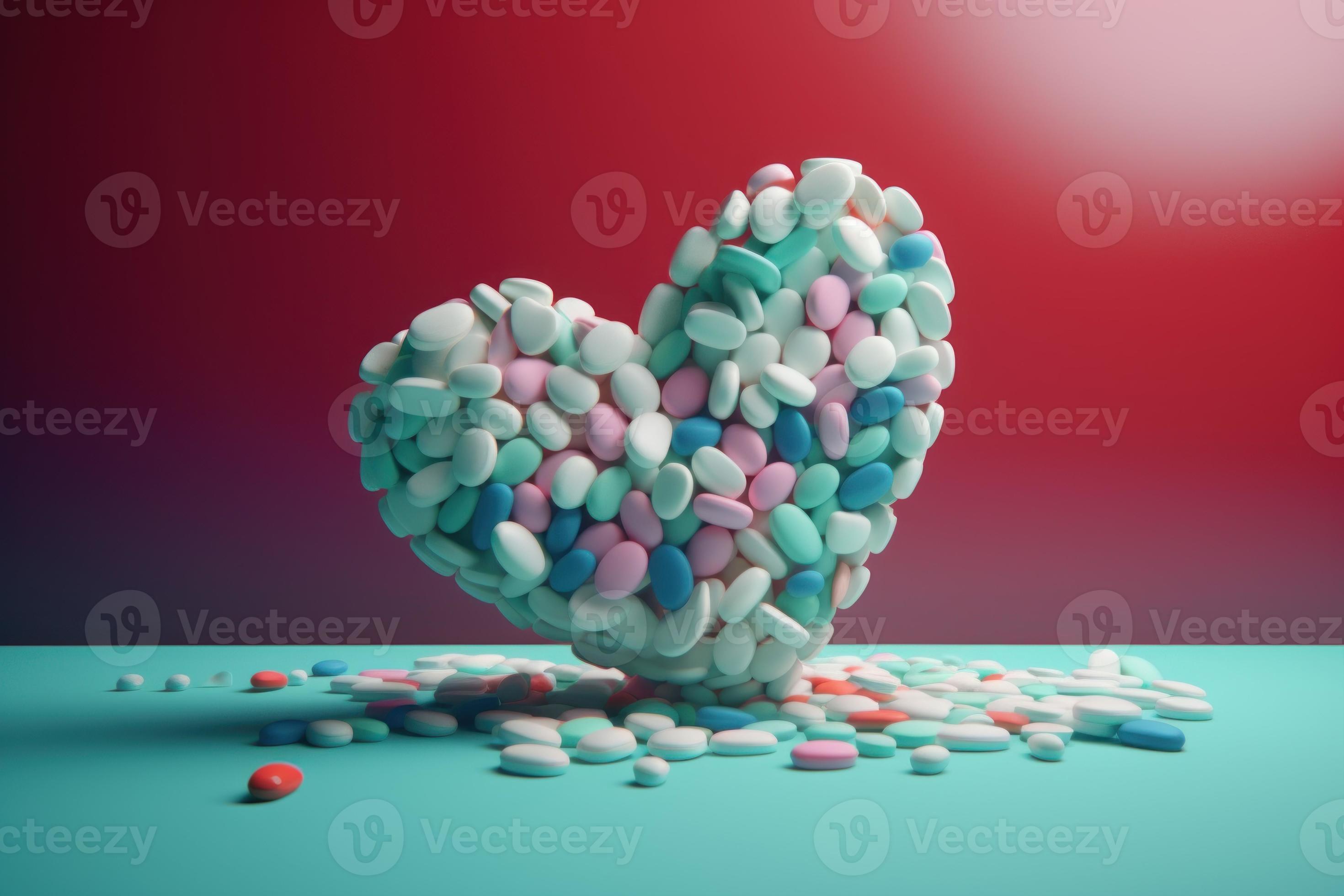 Heart pill and capsules. Generate Ai 23116267 Stock Photo at Vecteezy Heart pill and capsules. Generate Ai 23116267 Stock Photo at Vecteezy