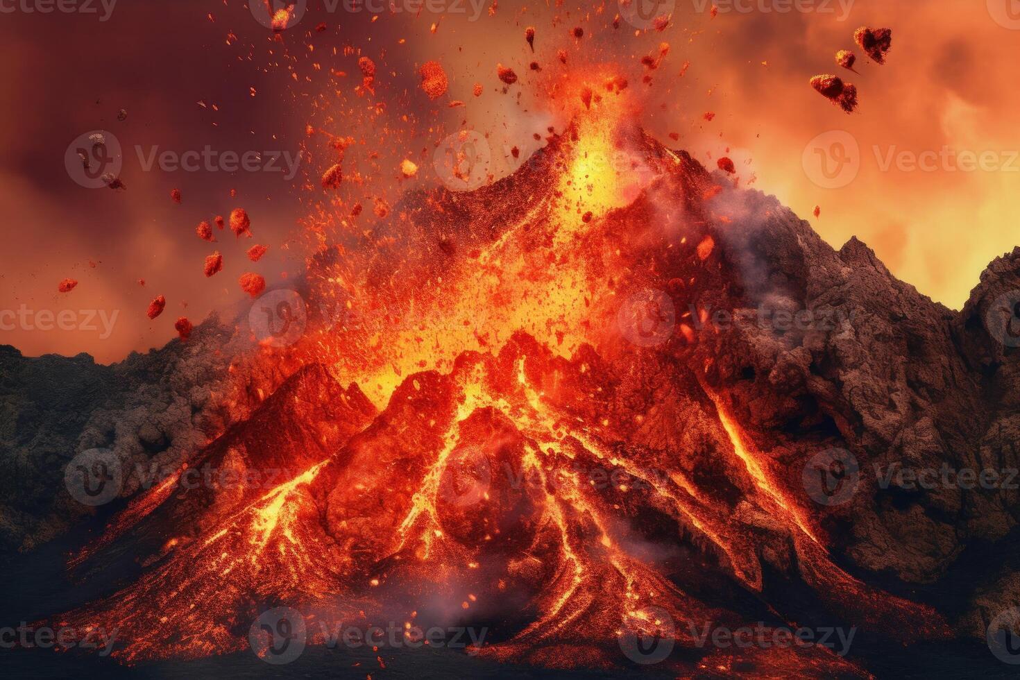 Big volcanic eruption. Generate Ai 23116557 Stock Photo at Vecteezy