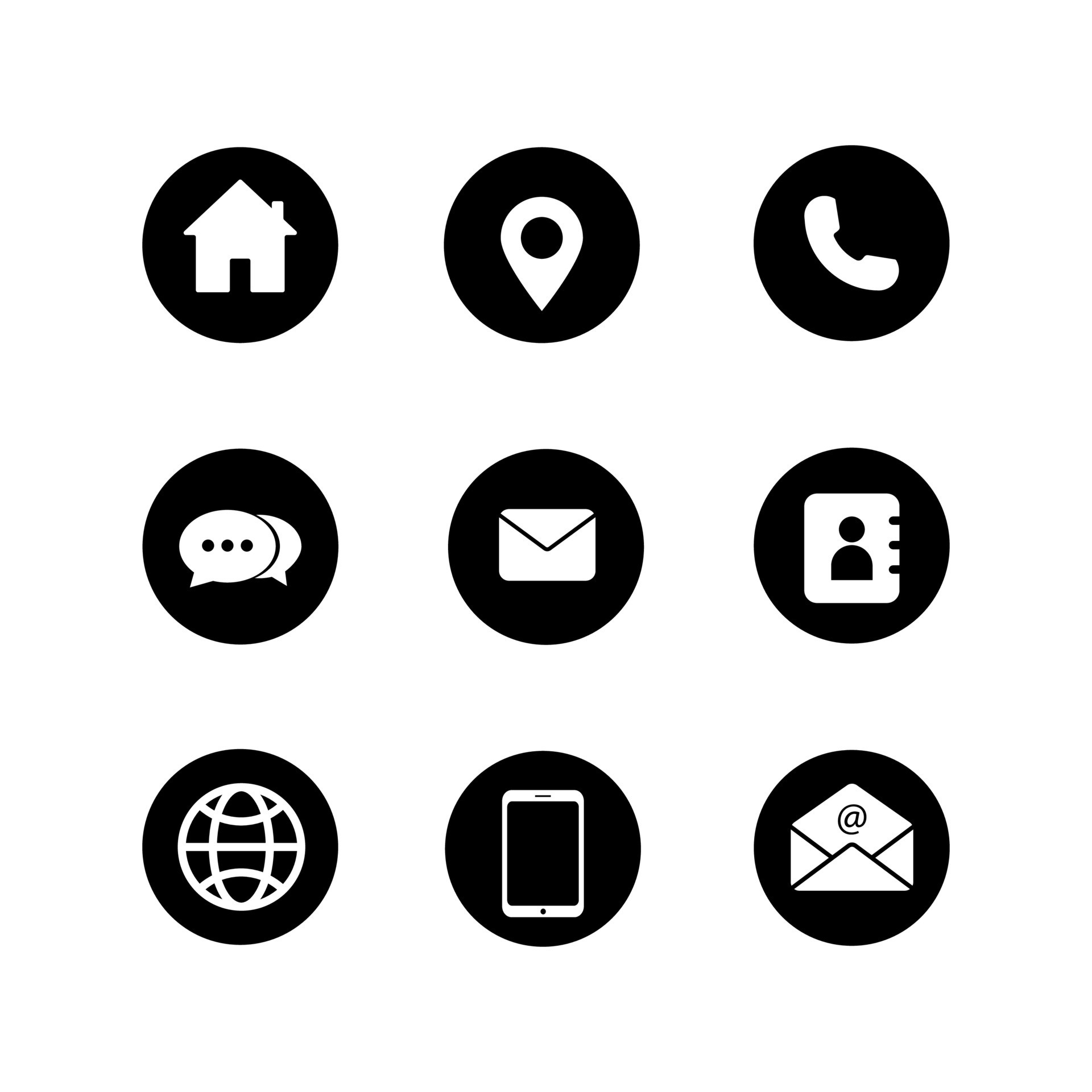 Set of contacts icons vector 23116743 Vector Art at Vecteezy Set of contacts icons vector 23116743 Vector Art at Vecteezy