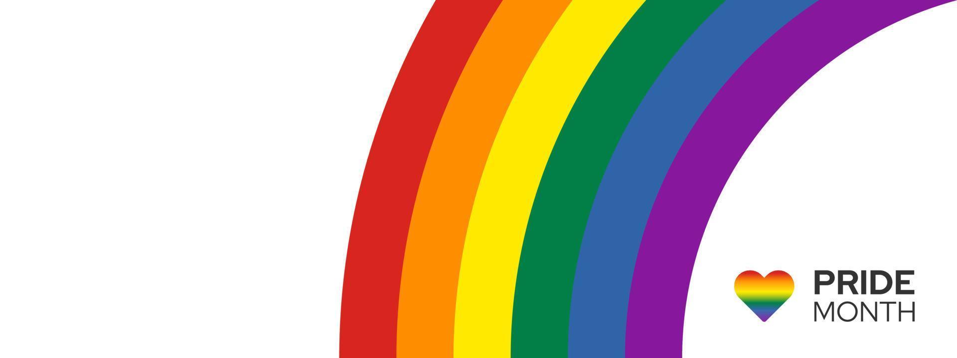 Pride Month Banner Background With Copy Space Rainbow Heart Shape And