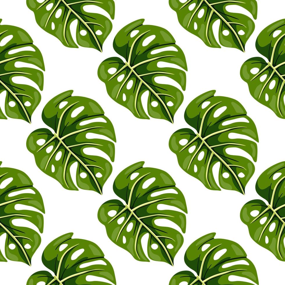 Decorative Tropical Leaf Seamless Pattern Stylized Exotic Leaves