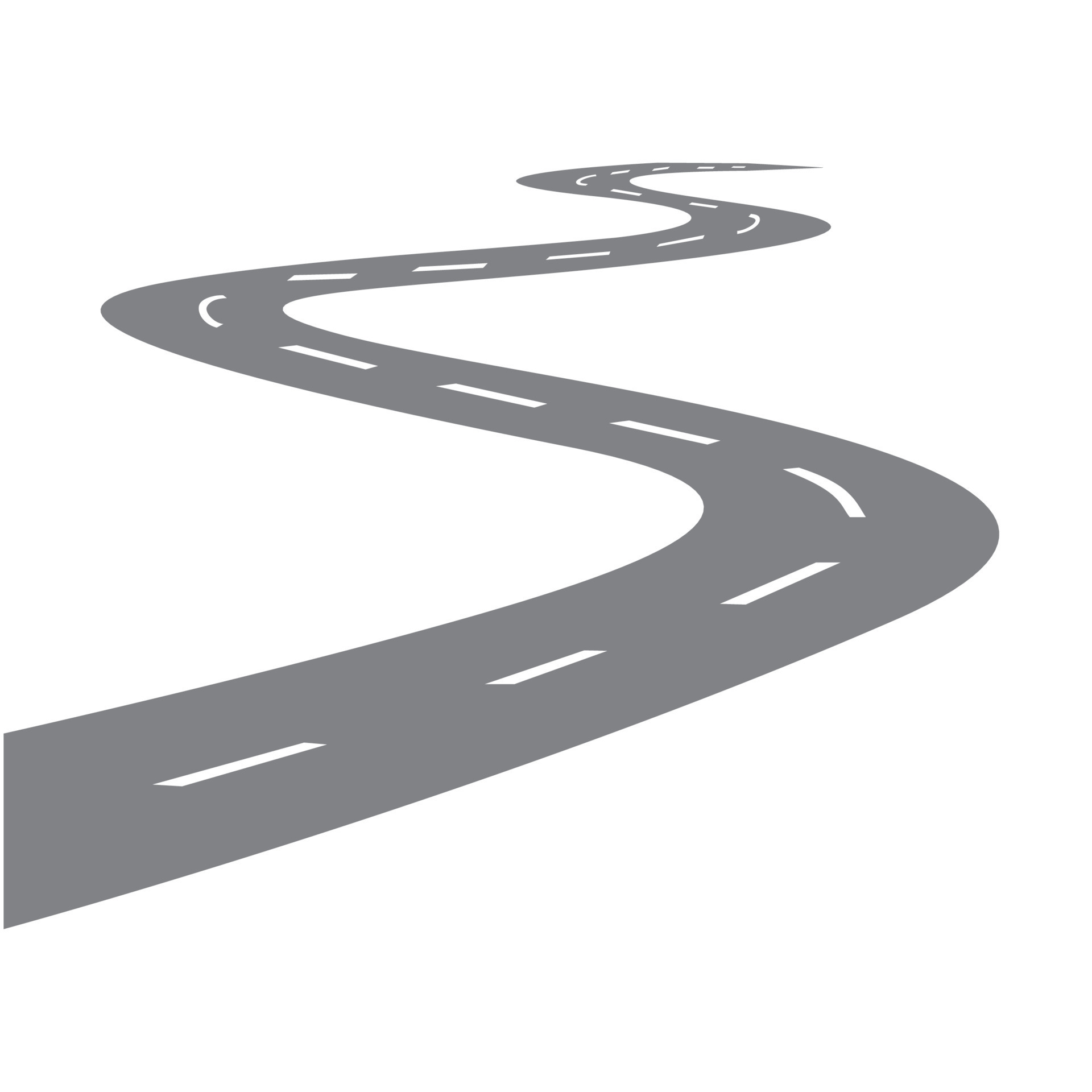 Winding road. Curved highway road with white markings. Vector ... Winding road. Curved highway road with white markings. Vector ...