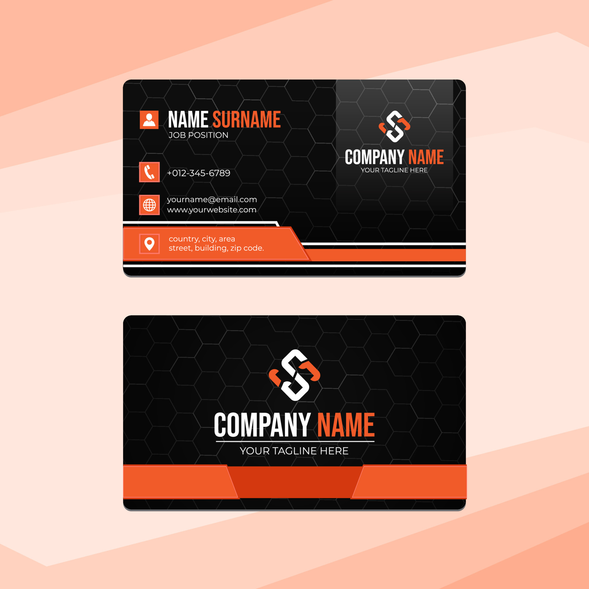 Modern presentation card with company logo. Vector business card ...