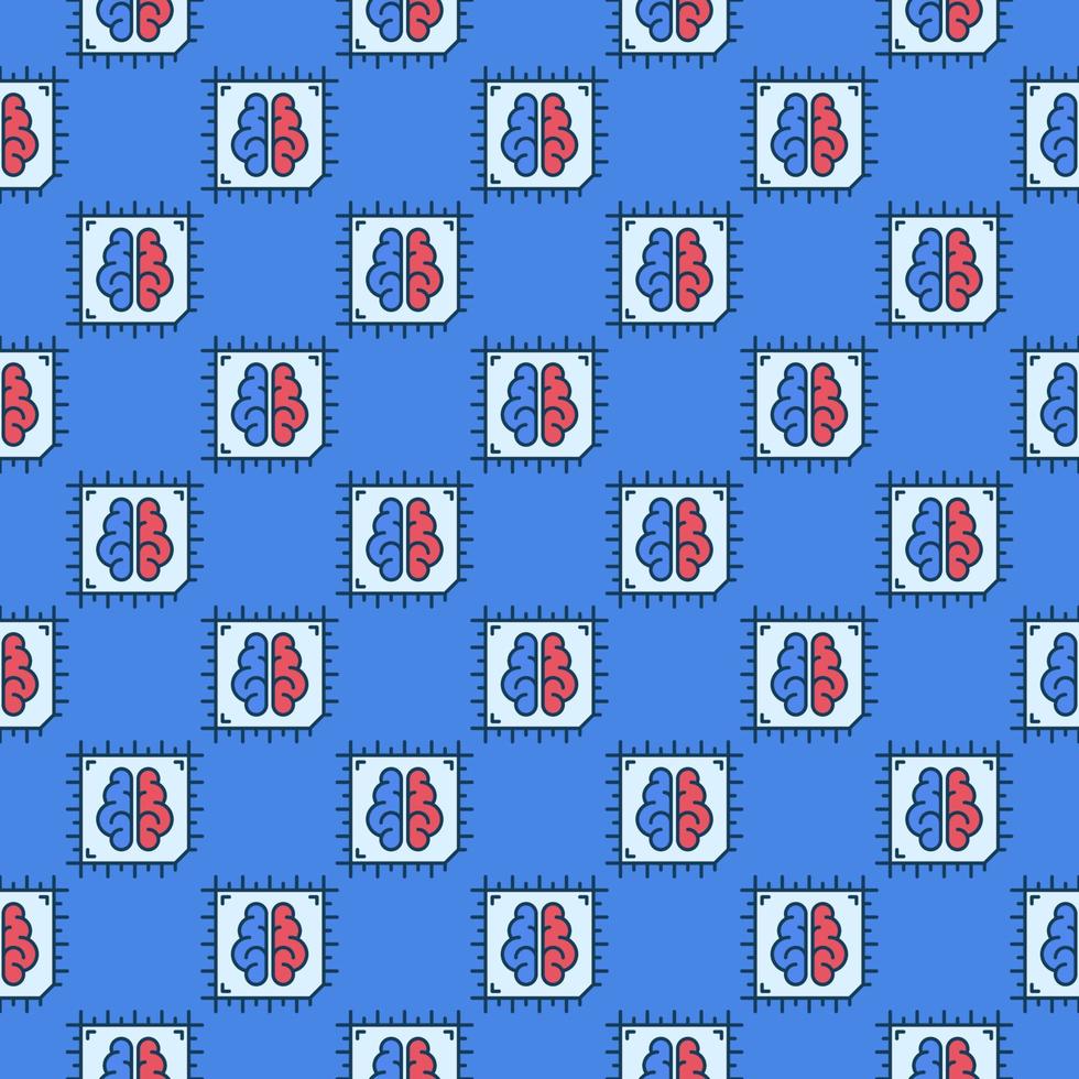 Ai Cpu Chip Vector Artificial Intelligence Processor Colored Seamless