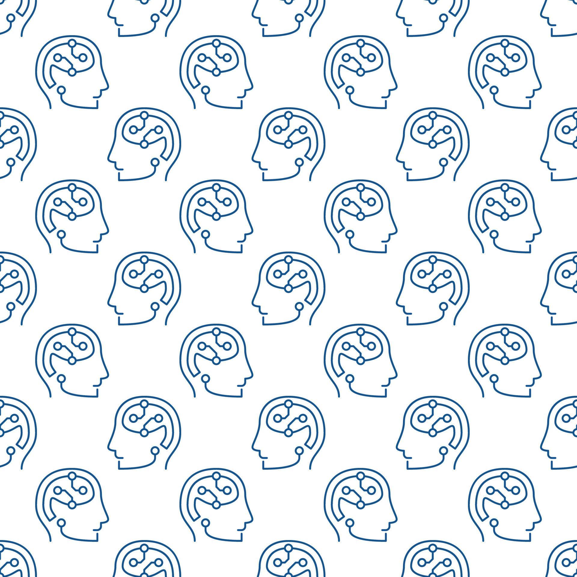 AI Brain in Head vector Artificial Intelligence outline seamless pattern 23119769 Vector Art at ...