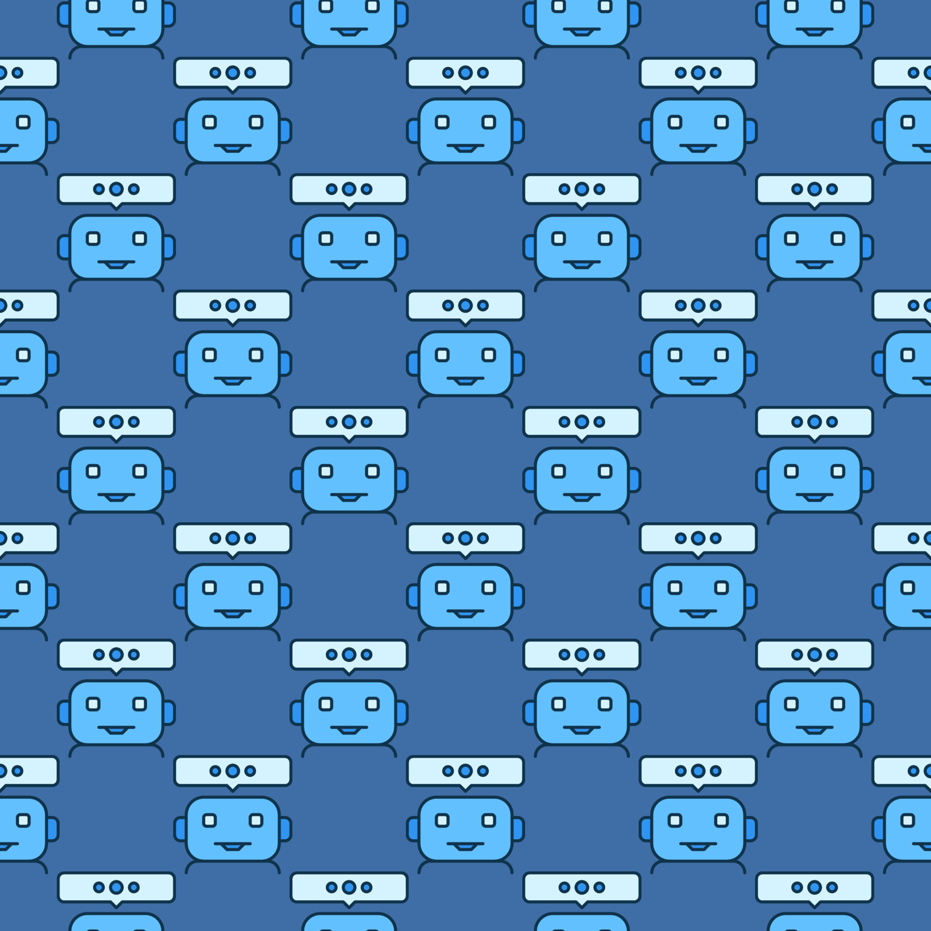 Chatbot Online Chat Vector Conversation Colored Seamless Pattern