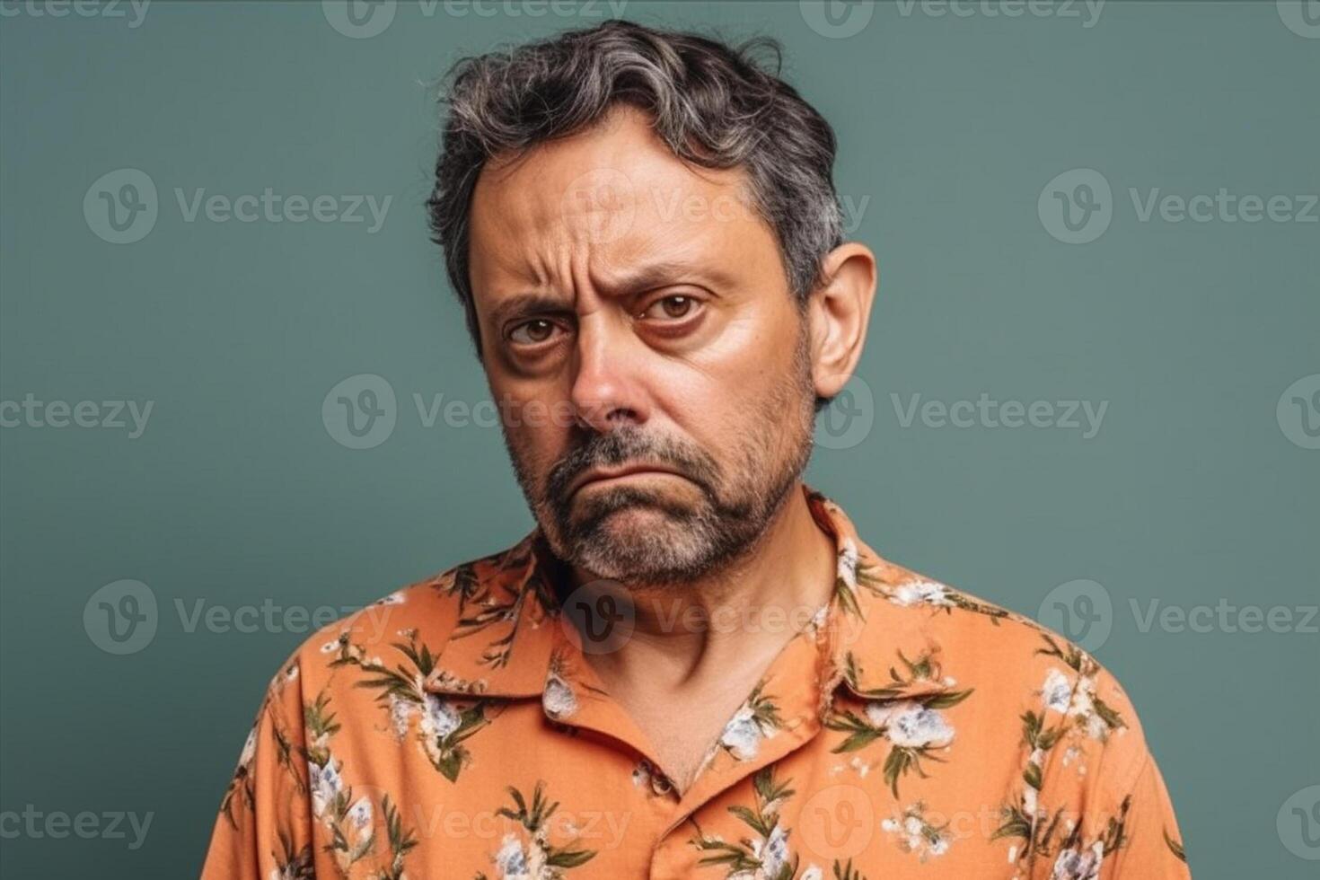 a man on solid color background photoshoot with Disgust face ...