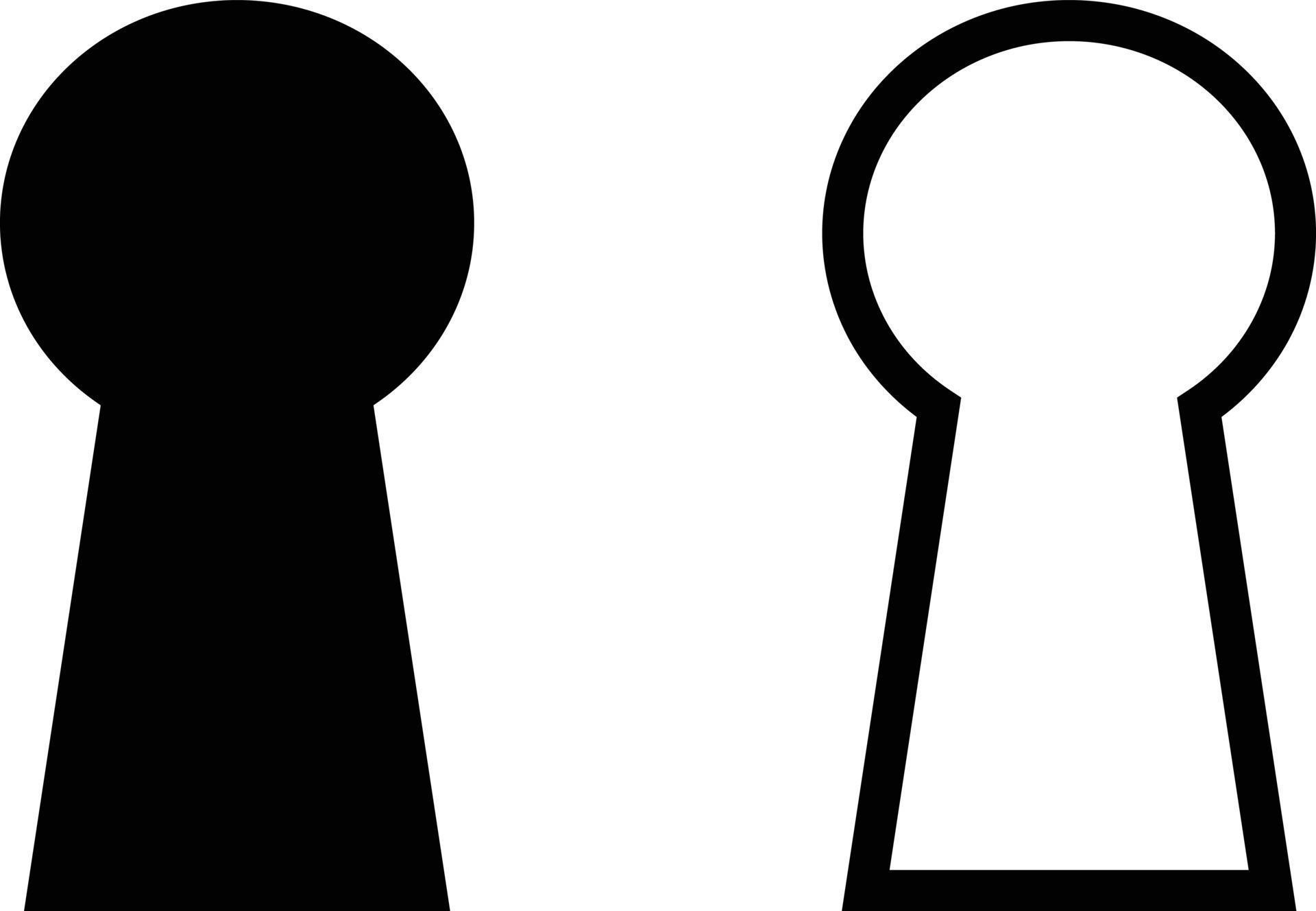 Keyhole icon set. Door key hole icon vector isolated on white ...