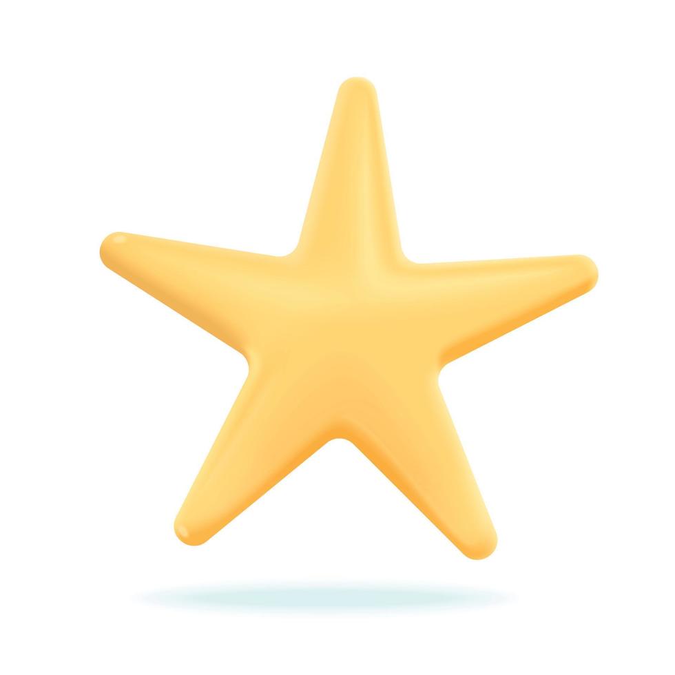 Cute yellow star sign isolated on white background, 3d illustration 23122628 Vector Art at Vecteezy