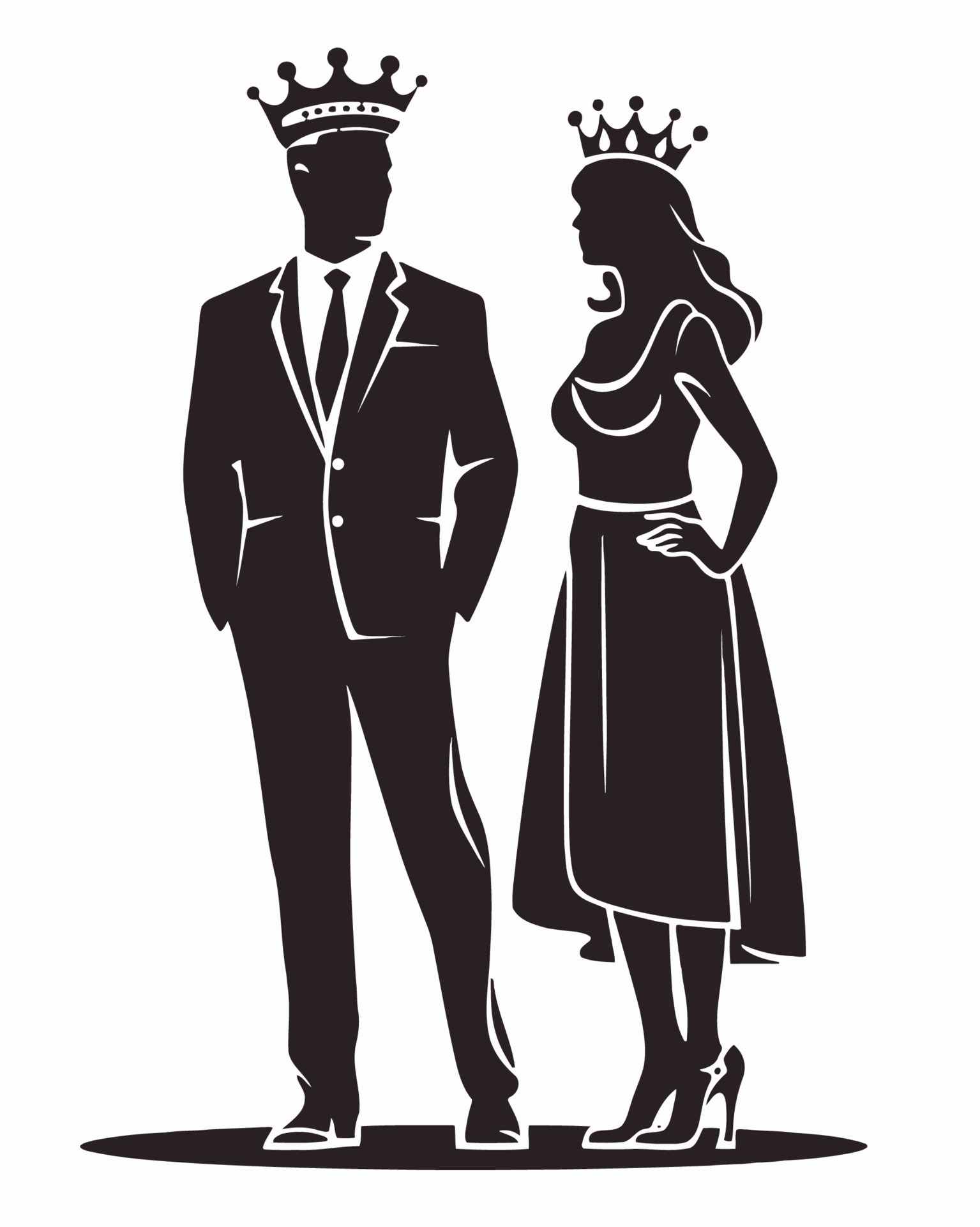 Modern king and queen 23133615 Vector Art at Vecteezy Modern king and queen 23133615 Vector Art at Vecteezy