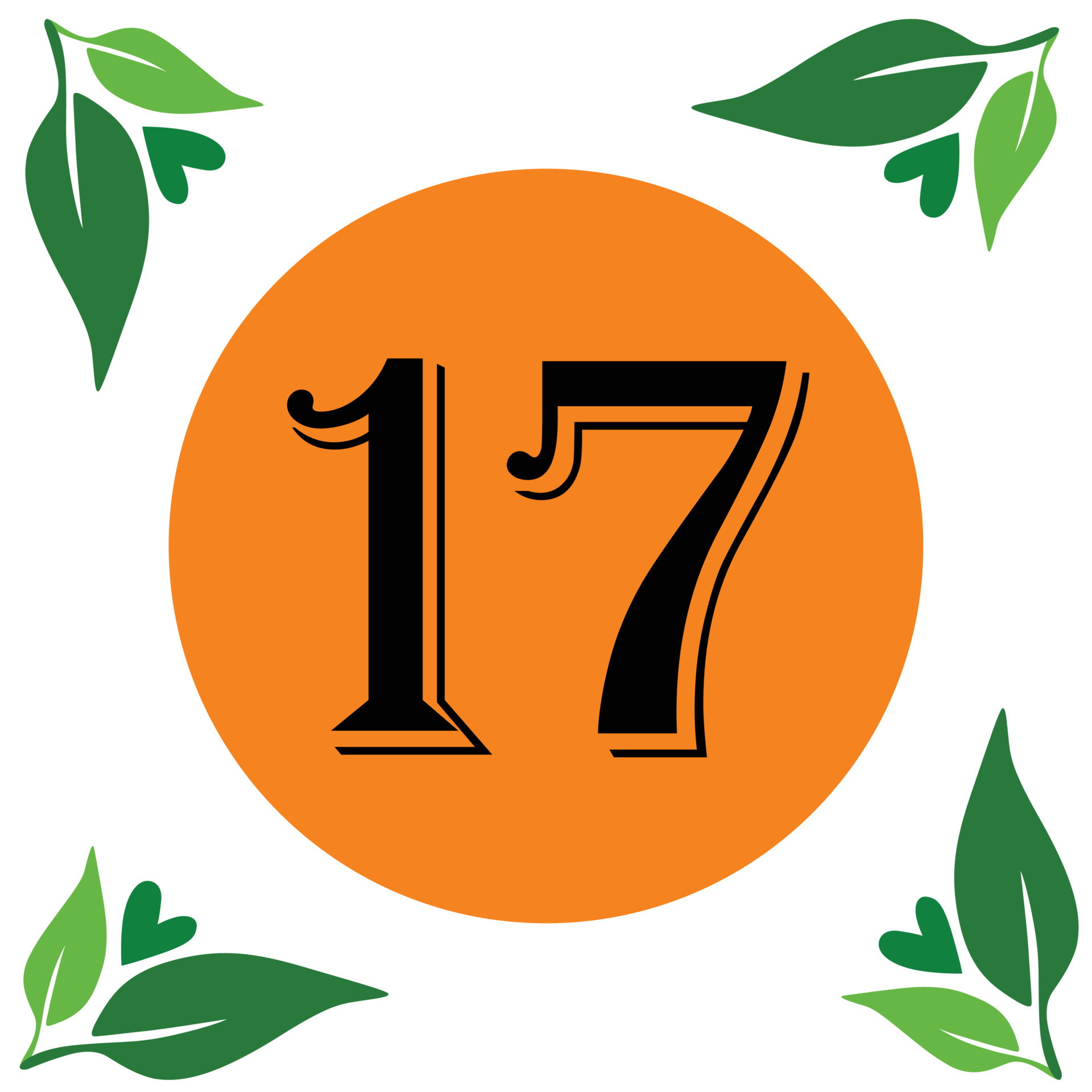 Leaf and Logo Number 17 23133745 Vector Art at Vecteezy