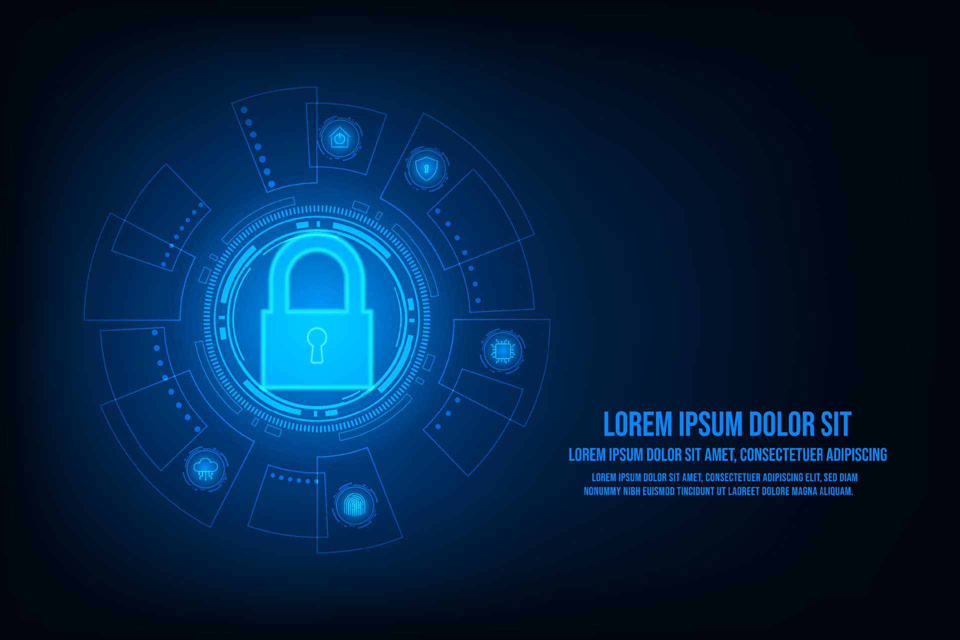 Vector Abstract Digital Lock Technology Background With Concept