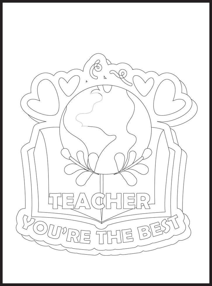 Teachers Day Coloring pages 23134455 Vector Art at Vecteezy