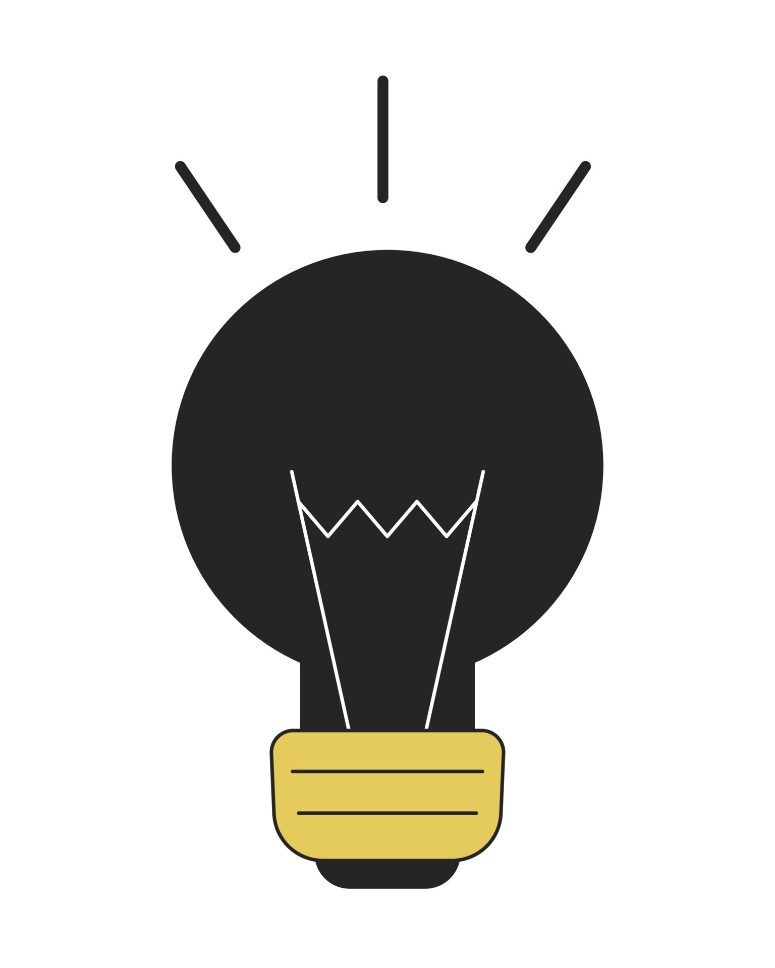 Power off light bulb flat line color vector object. Burnt out lightbulb ...