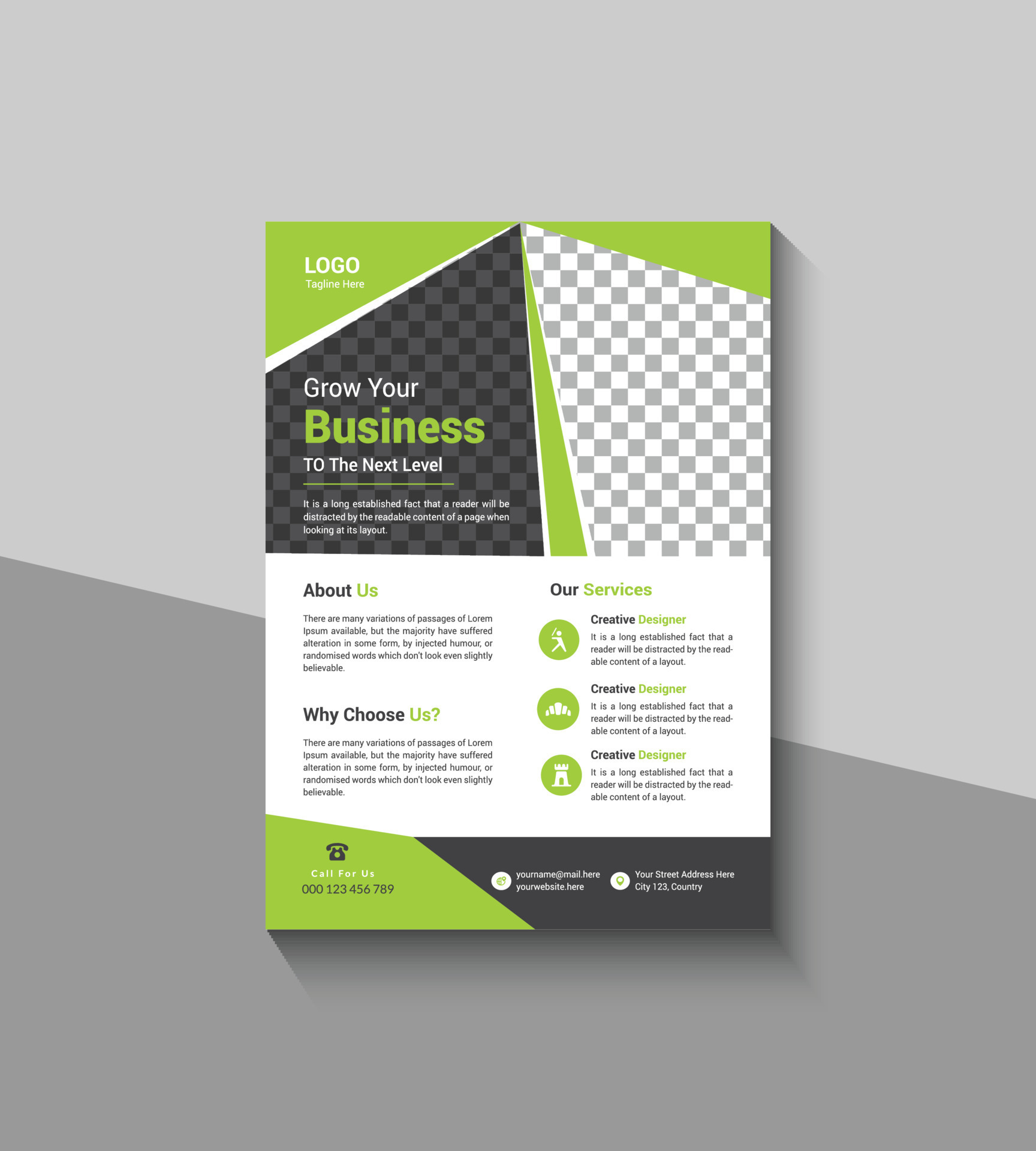 Modern And Simple Business Flyer Template Design 23135200 Vector Art at ...
