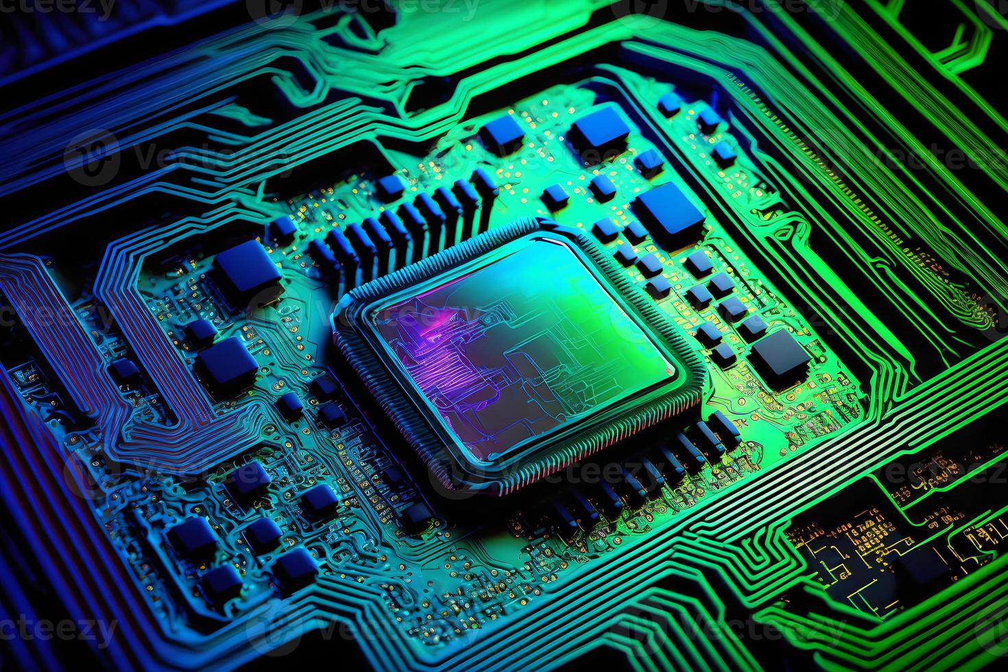 CPU processor with modern futuristic technology appearance. Neural ...
