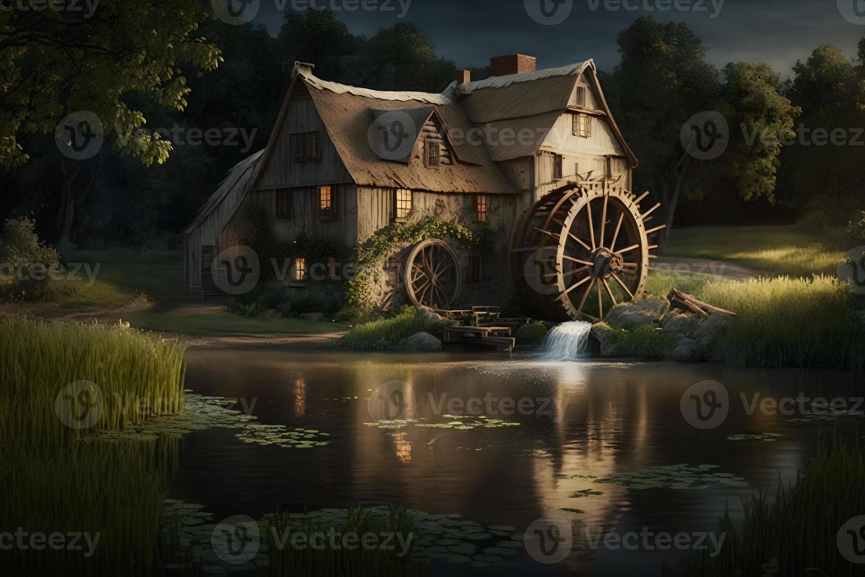 Medieval city streets view. Neural network 23138249 Stock Photo at Vecteezy