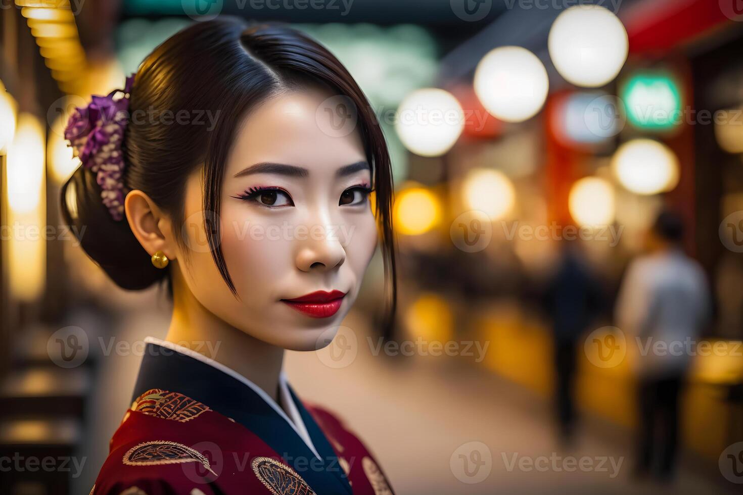 Portrait of a Japanese woman in national clothes. Neural network AI generated 23138534 Stock ...
