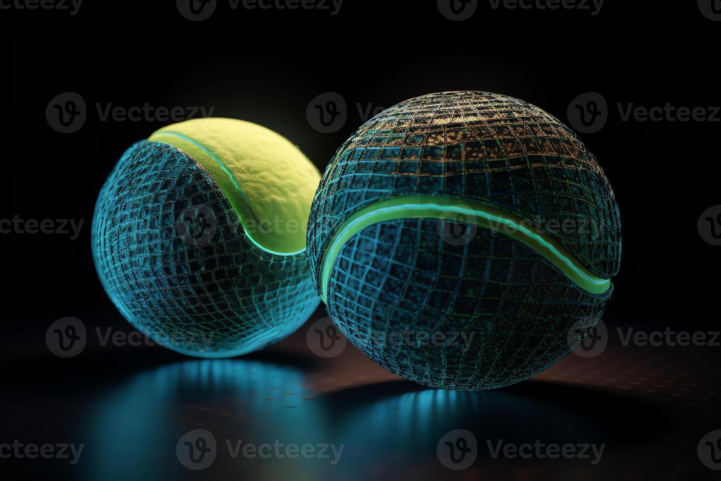Tennis ball and 3D rendering Two objects one physical and one digital. 23140051 Stock Photo at ...