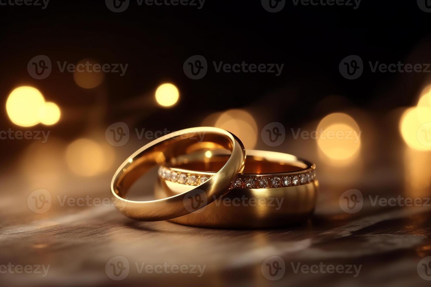 Bokeh Background With Gold Wedding Rings. 23140110 Stock Photo at Vecteezy
