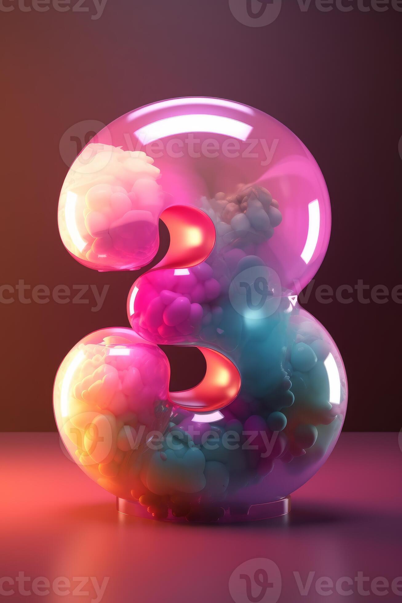 Number 3 typography in colorful smoke bubble style 23141323 Stock Photo ... Number 3 typography in colorful smoke bubble style 23141323 Stock Photo ...