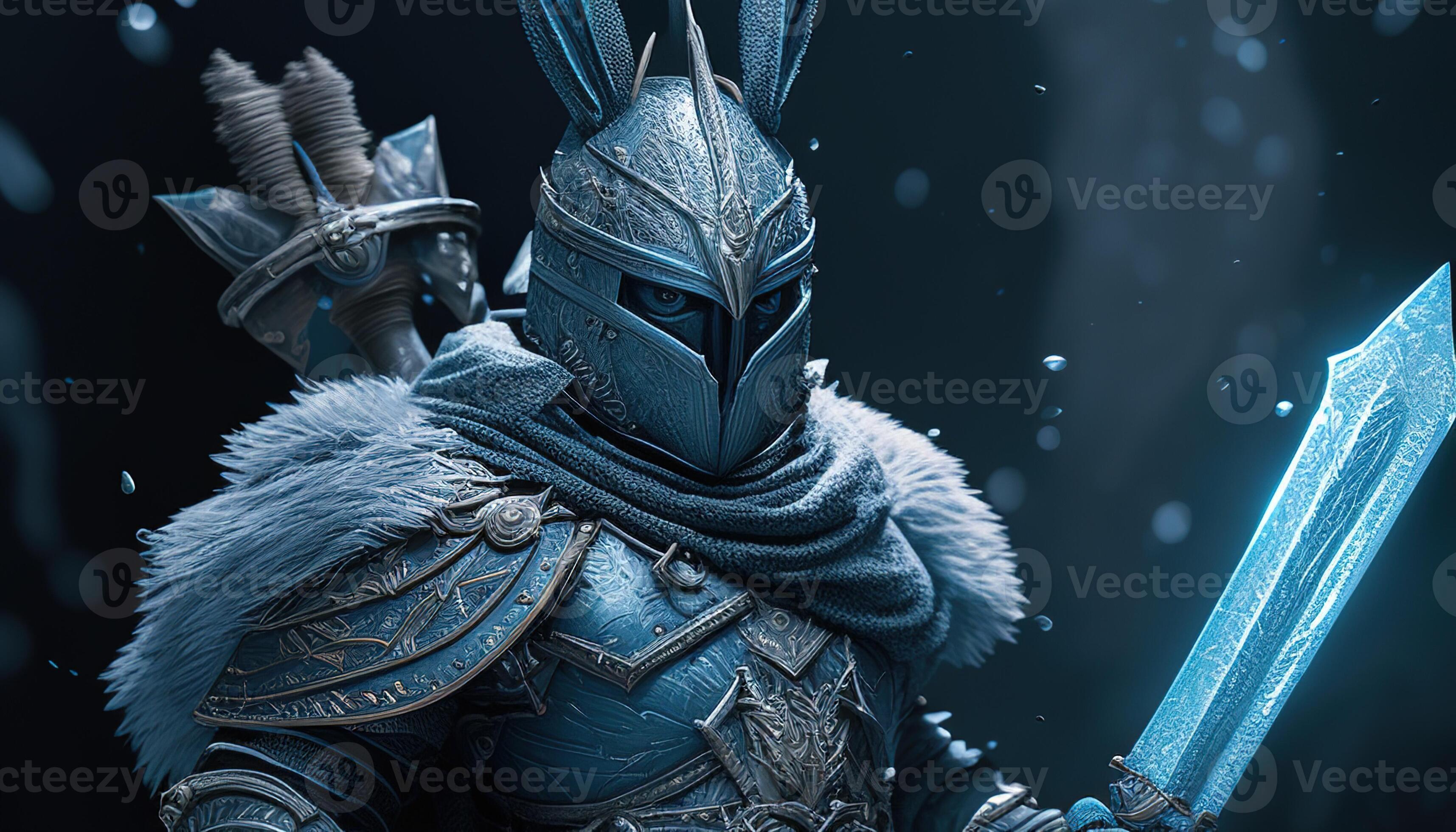 ice rabbit warrior, digital art illustration, 23143645 Stock Photo at Vecteezy