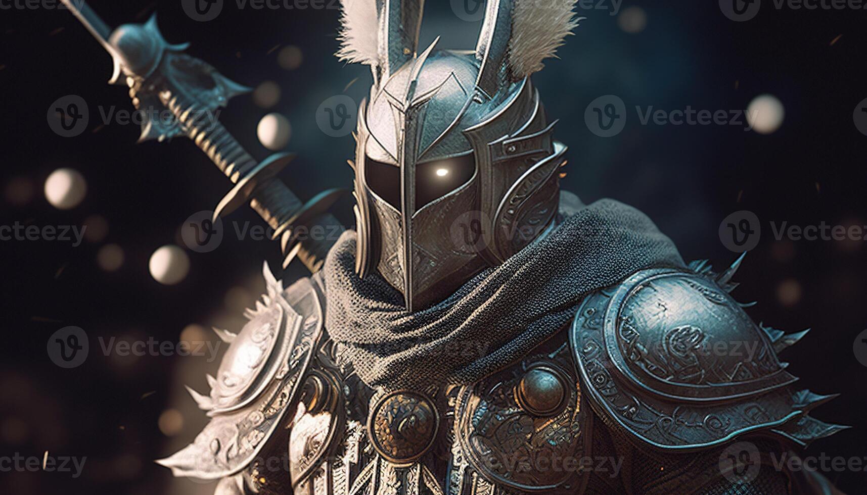 moon rabbit warrior, digital art illustration, 23143650 Stock Photo at Vecteezy