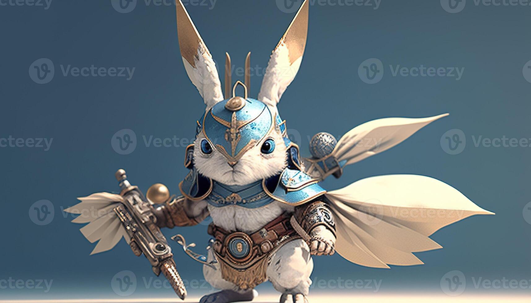 wind rabbit warrior, digital art illustration, 23143986 Stock Photo at Vecteezy