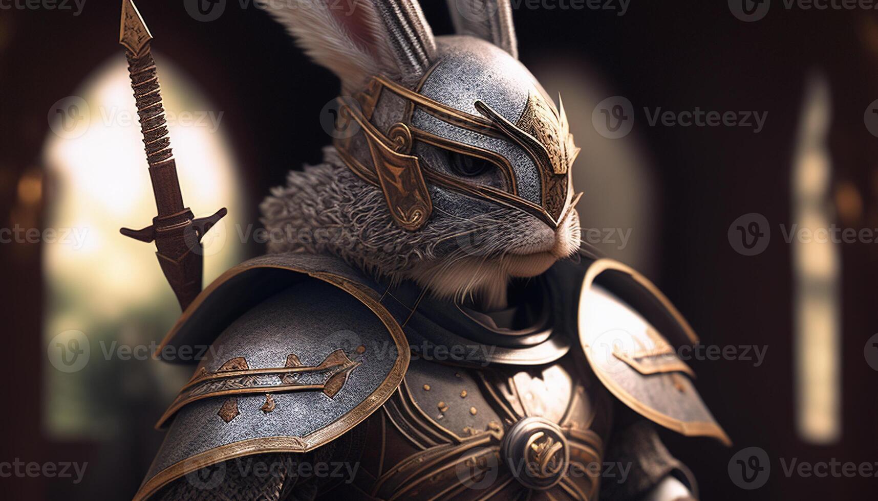 quickfoot rabbit warrior, digital art illustration, 23144127 Stock Photo at Vecteezy