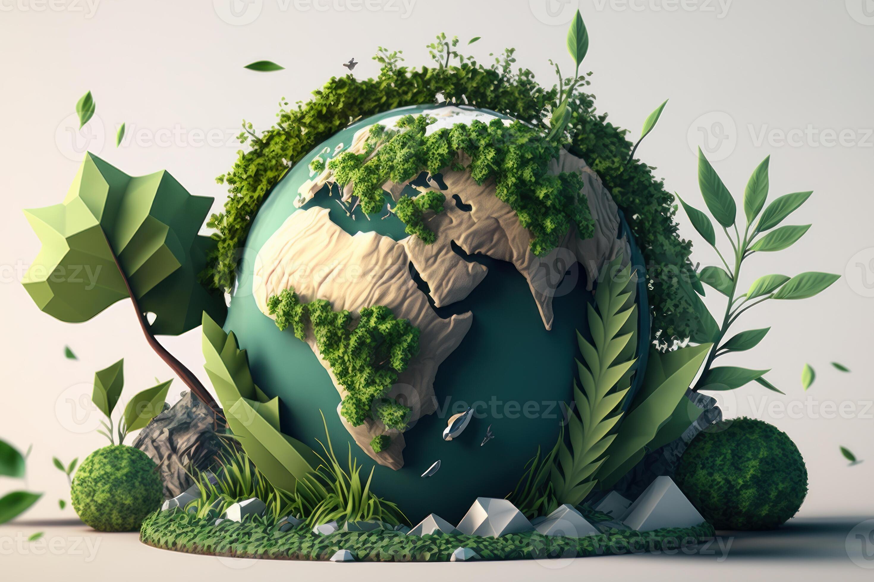 Eco Friendly Earth Green World World Environment And Earth Day Concept