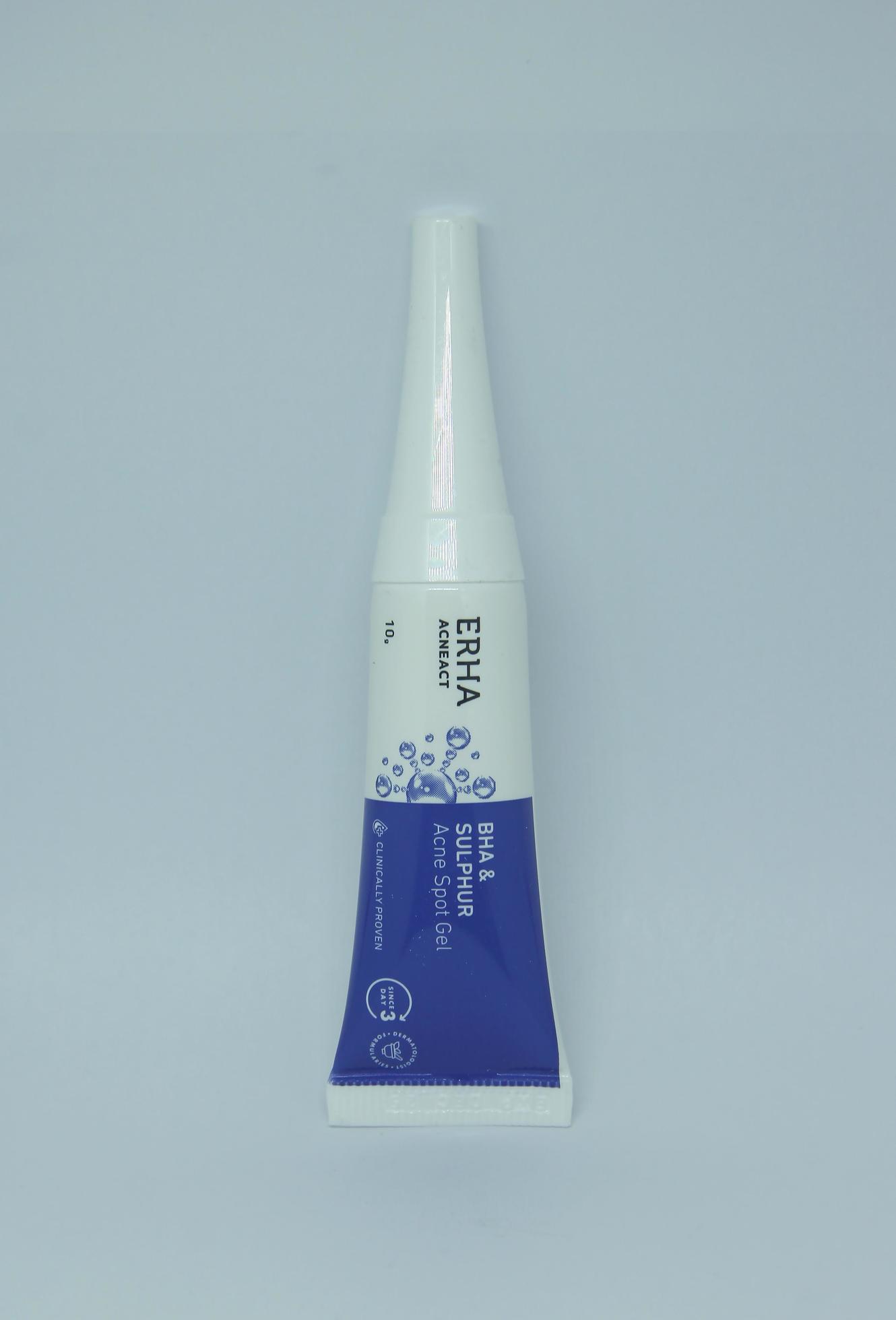 Jakarta, Indonesia - April 21th, 2023 - Erha acne or blemish gel product treatment with white ...