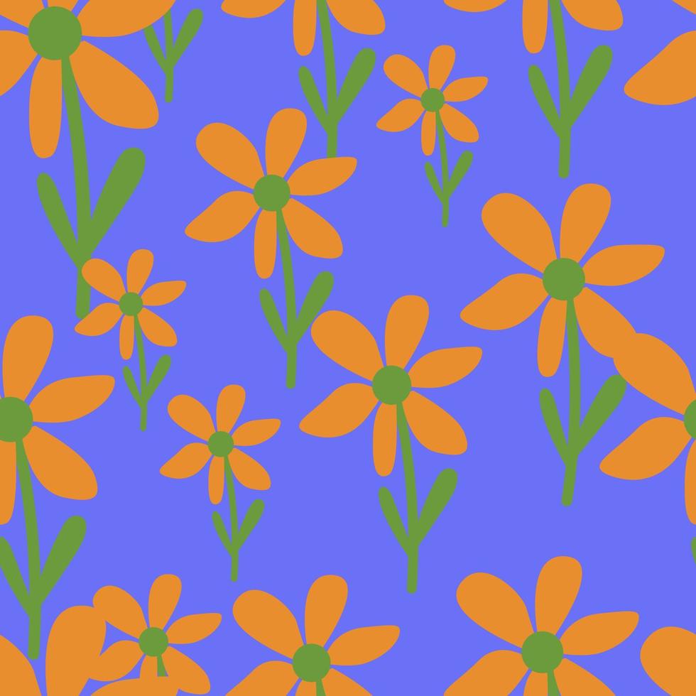 Stylized tropical simple flower seamless pattern. Decorative floral ...