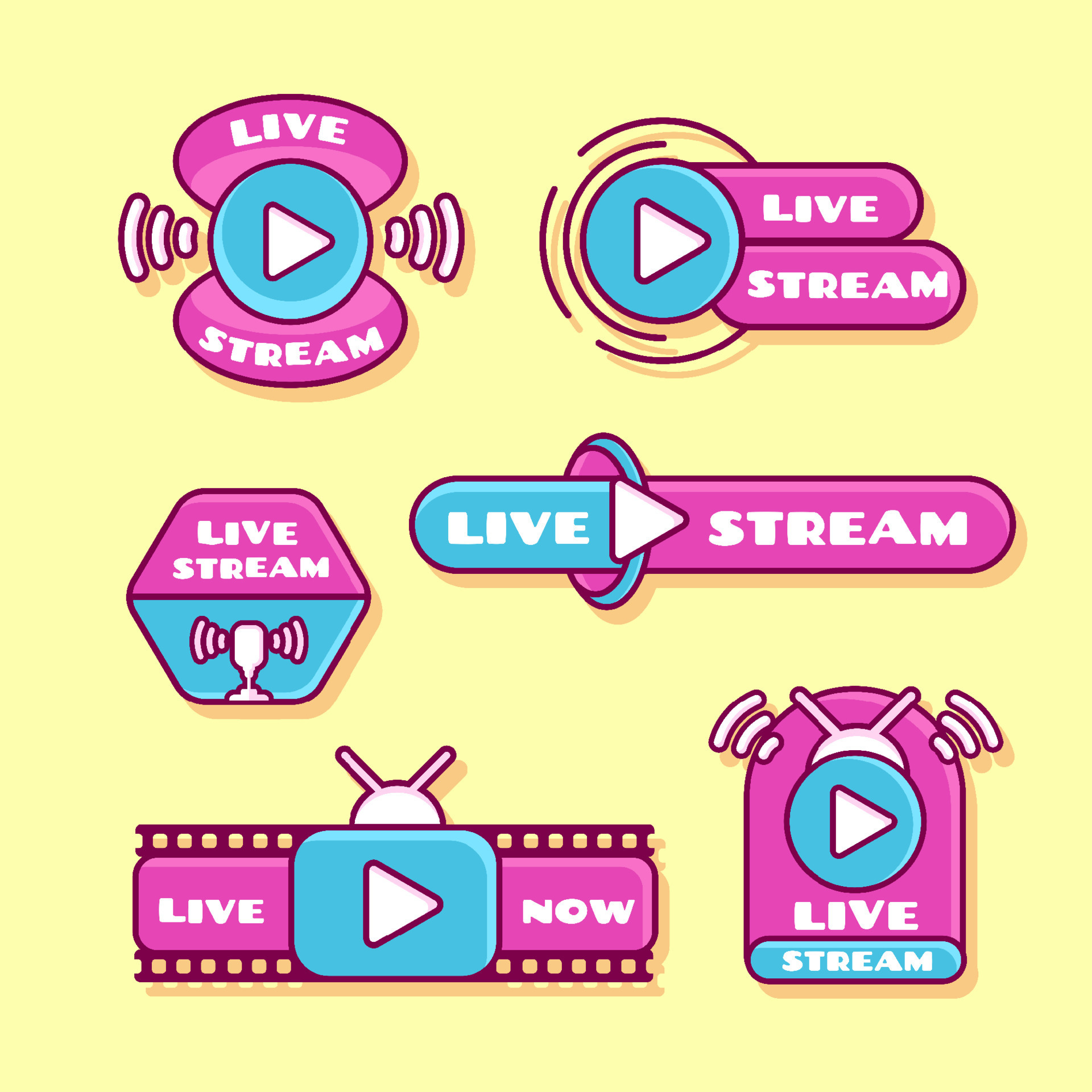 Live Stream Logo In Bubble Gum Color 23147780 Vector Art At Vecteezy