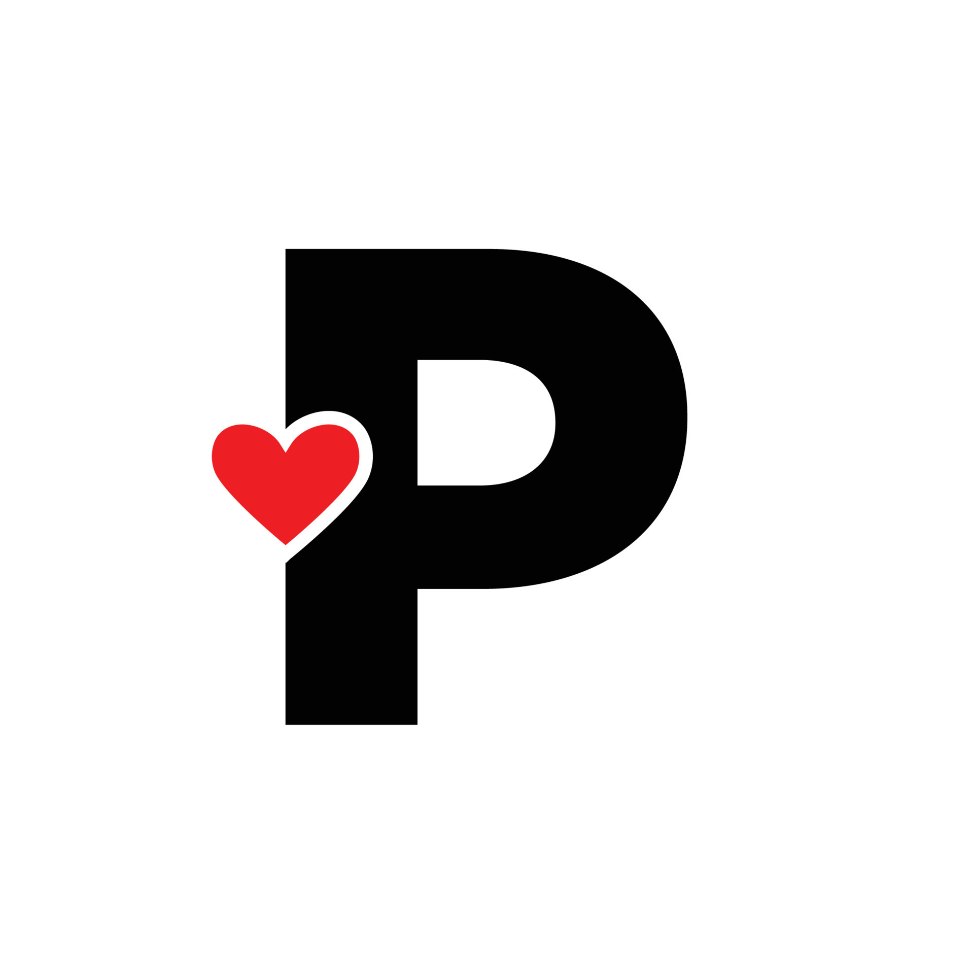 Letter P With Red Heart Monogram P Letter Icon With Love 23148448 Vector Art At Vecteezy
