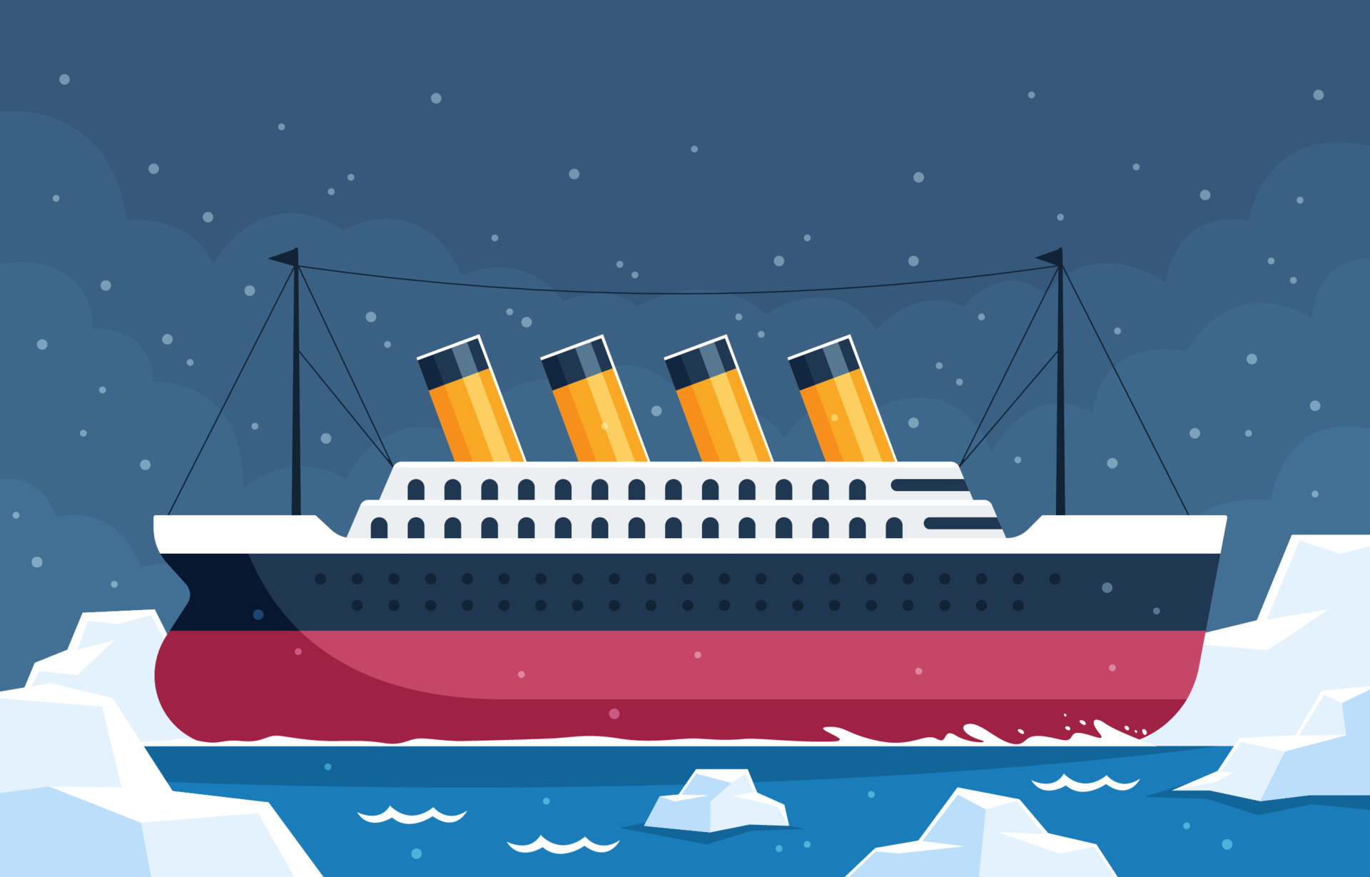 Titanic Ship on The Ocean Background 23149907 Vector Art at Vecteezy