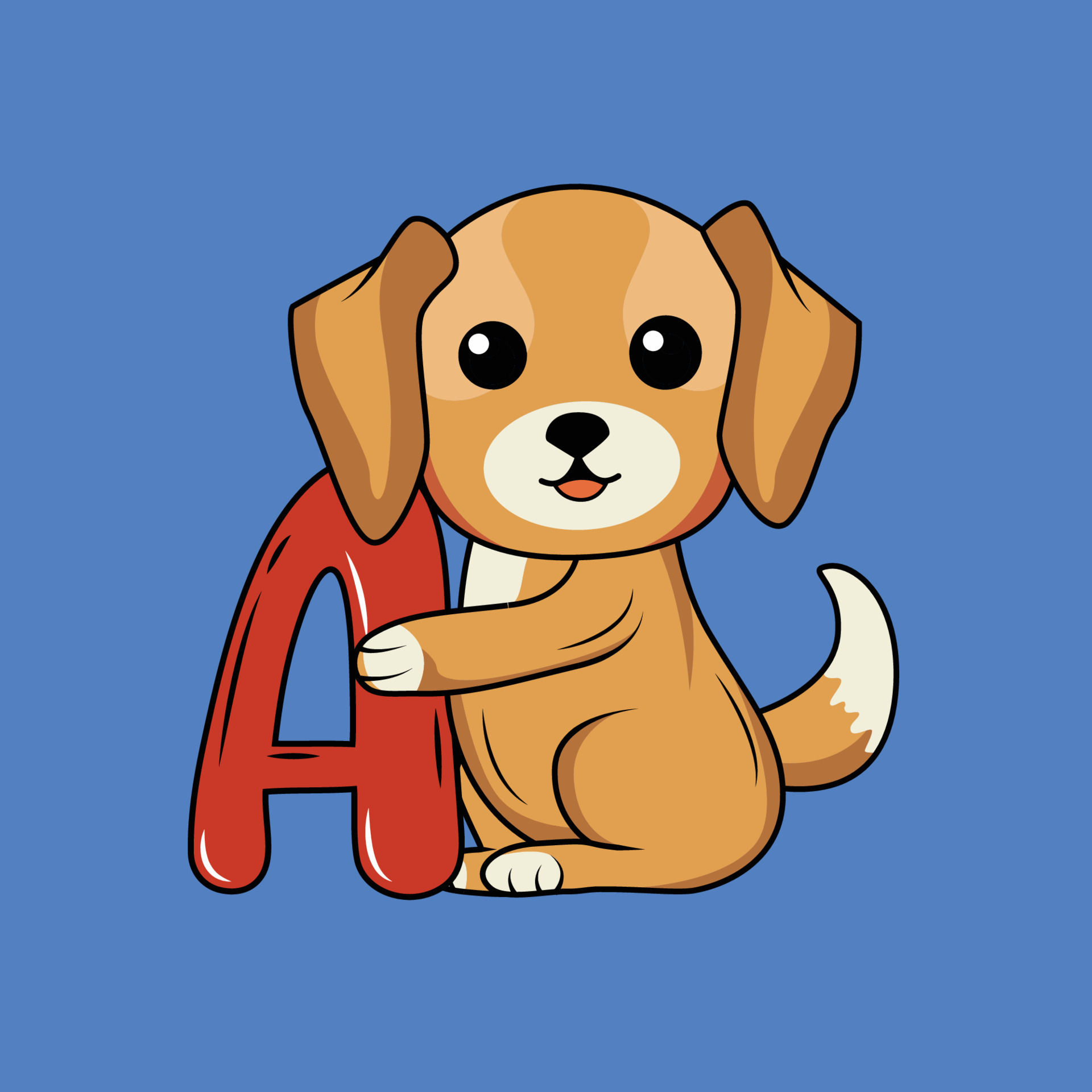 Cute Dog with A Letter Vector Illustration 23150510 Vector Art at Vecteezy
