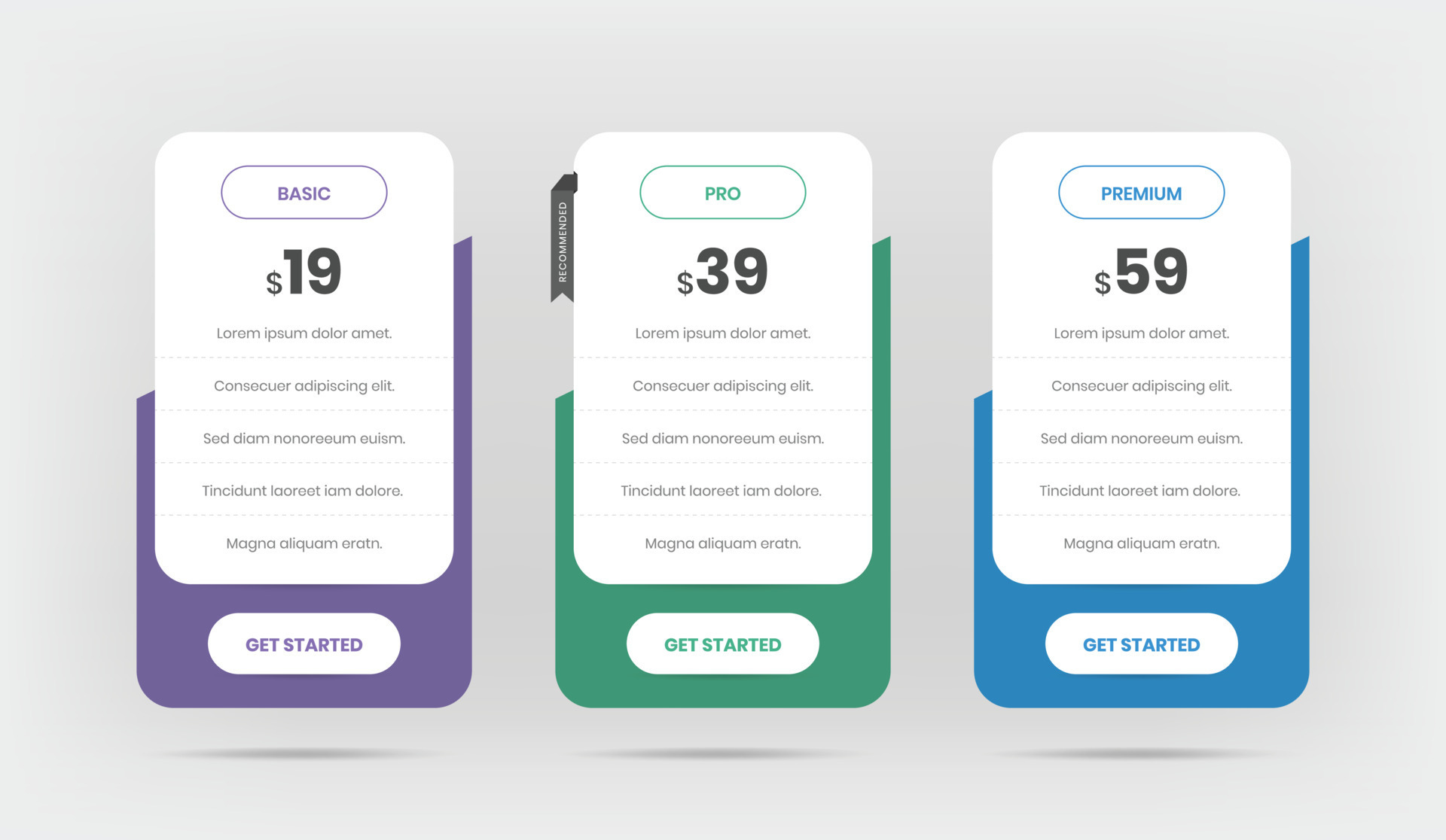 Pricing Table Ui For Web With Abstract Shape 23156851 Vector Art At Vecteezy