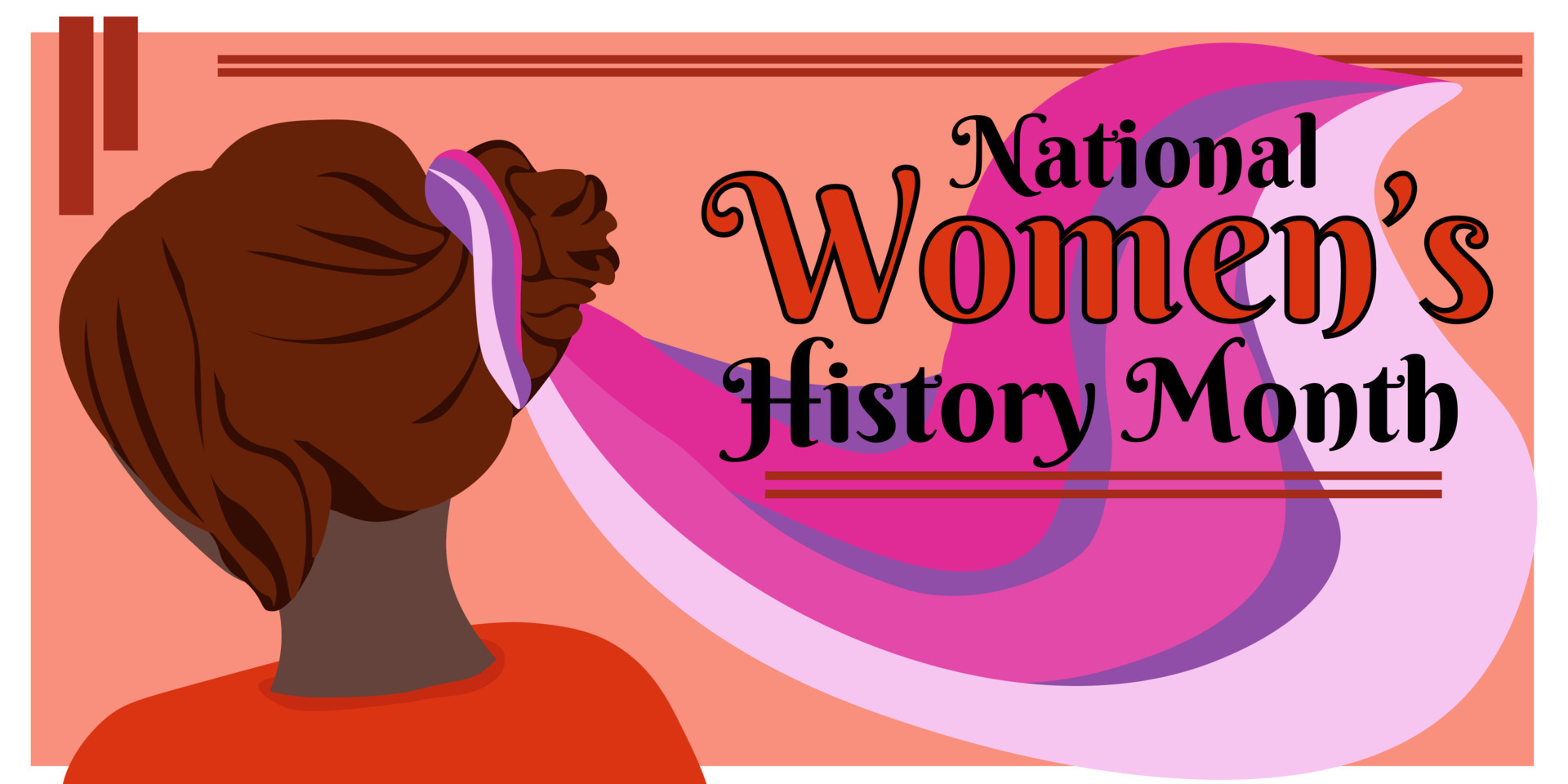 National Womens History Month, Horizontal banner design for theme ...