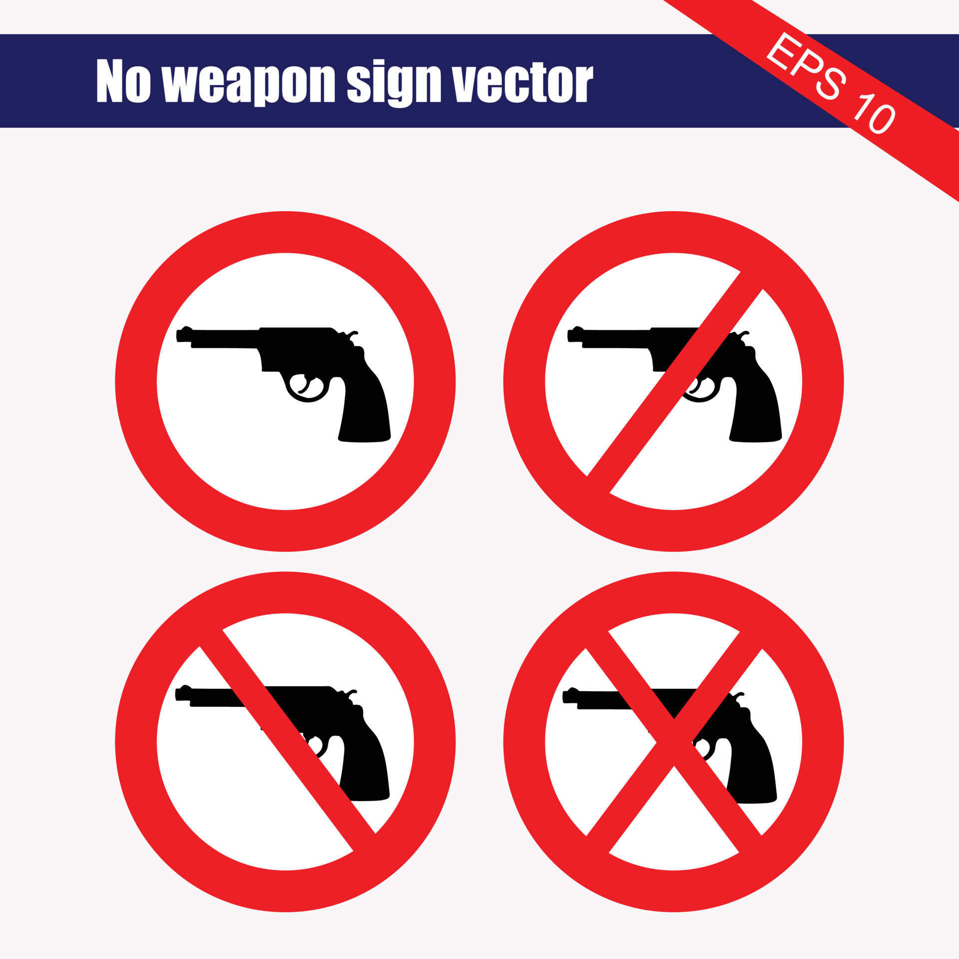 No weapons sign and symbol 23157581 Vector Art at Vecteezy