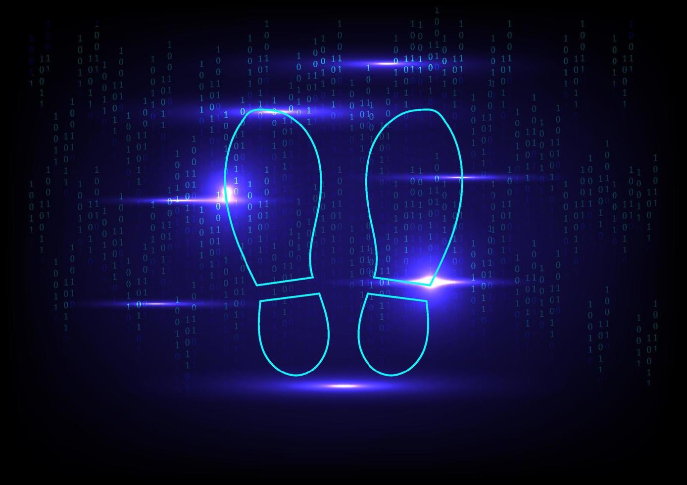 Digital Footprint Concept The Footprint With Binary Number Background