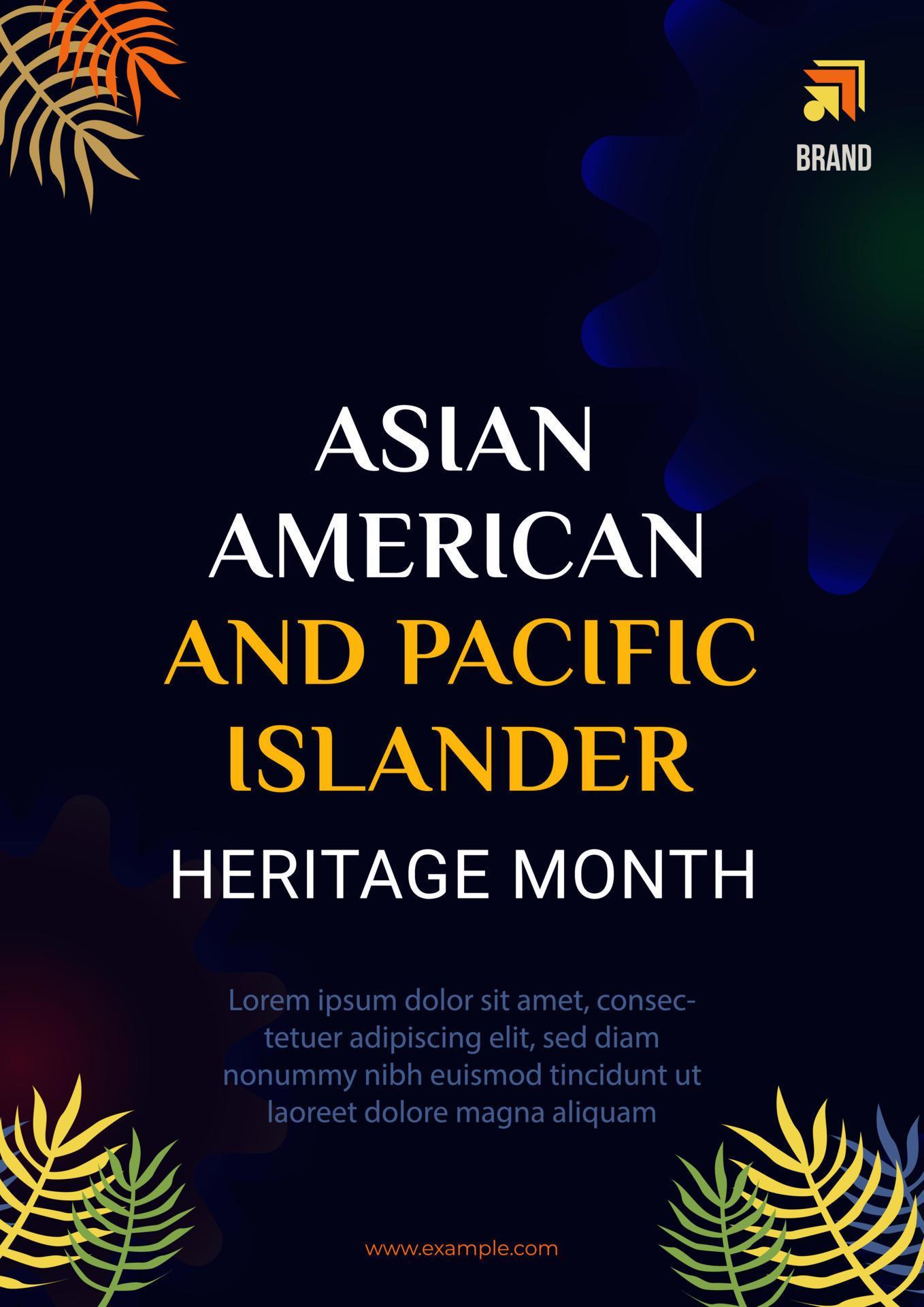 Asian American and Pacific Islander Heritage Month. Vector poster for ads, social media, card ...