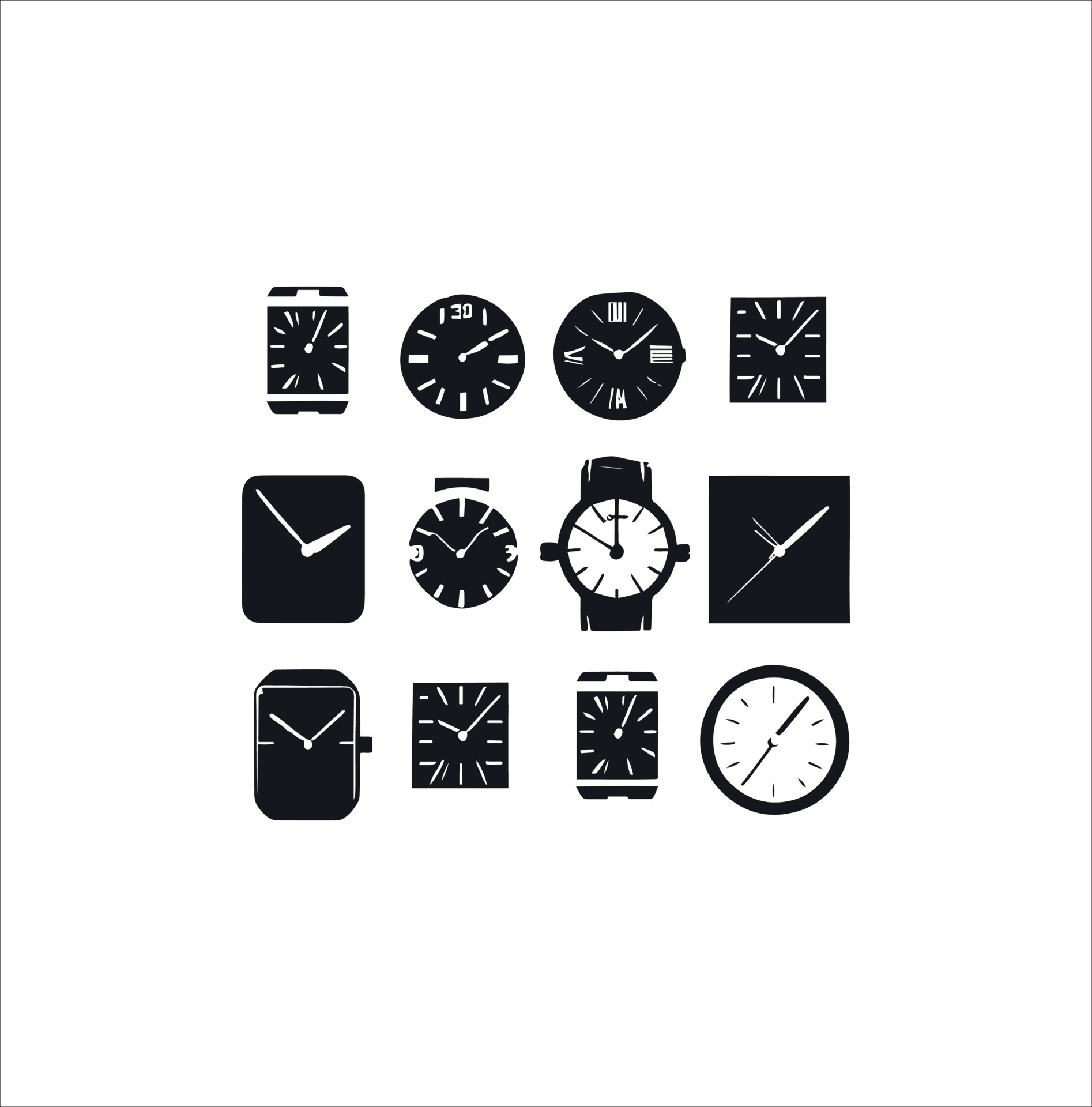A Clock Icon Set Vector Art 23162399 Vector Art At Vecteezy