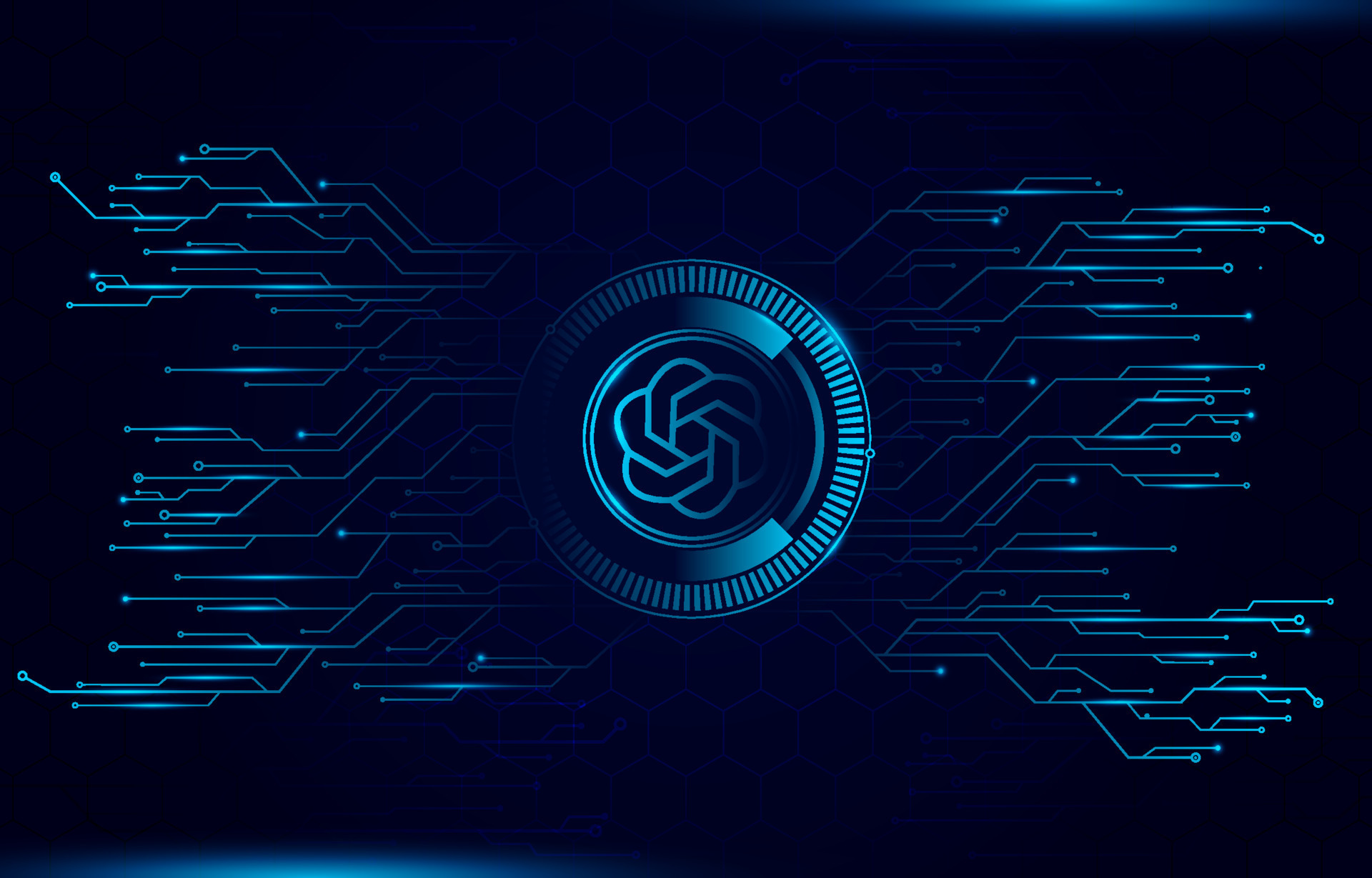 Computer Grid Background Processor with AI Brain 23162948 Vector Art at ...