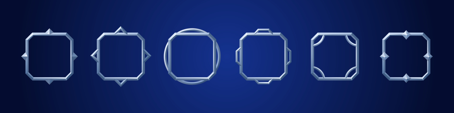 Fantasy Game Avatar Frames With Silver Border 23165679 Vector Art At