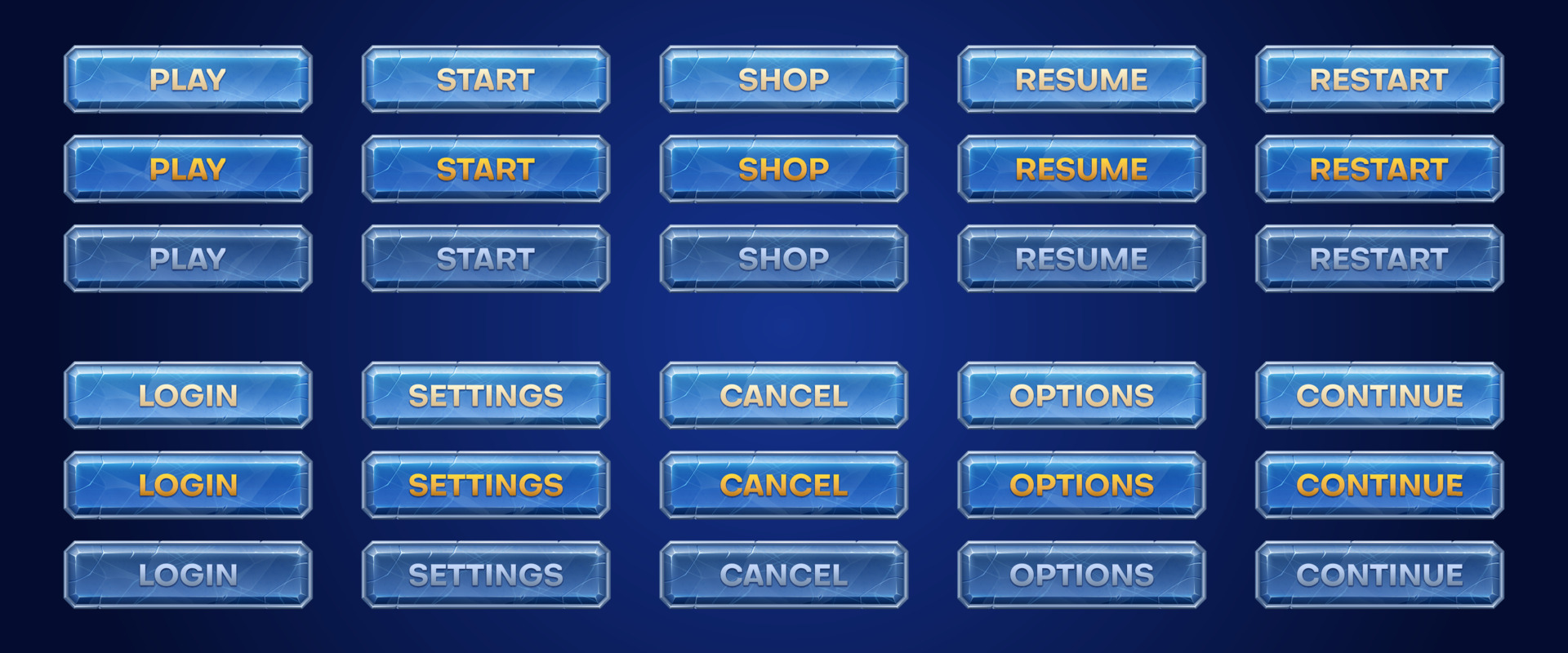 Game medieval button sprite, animation vector set 23165740 Vector Art ...